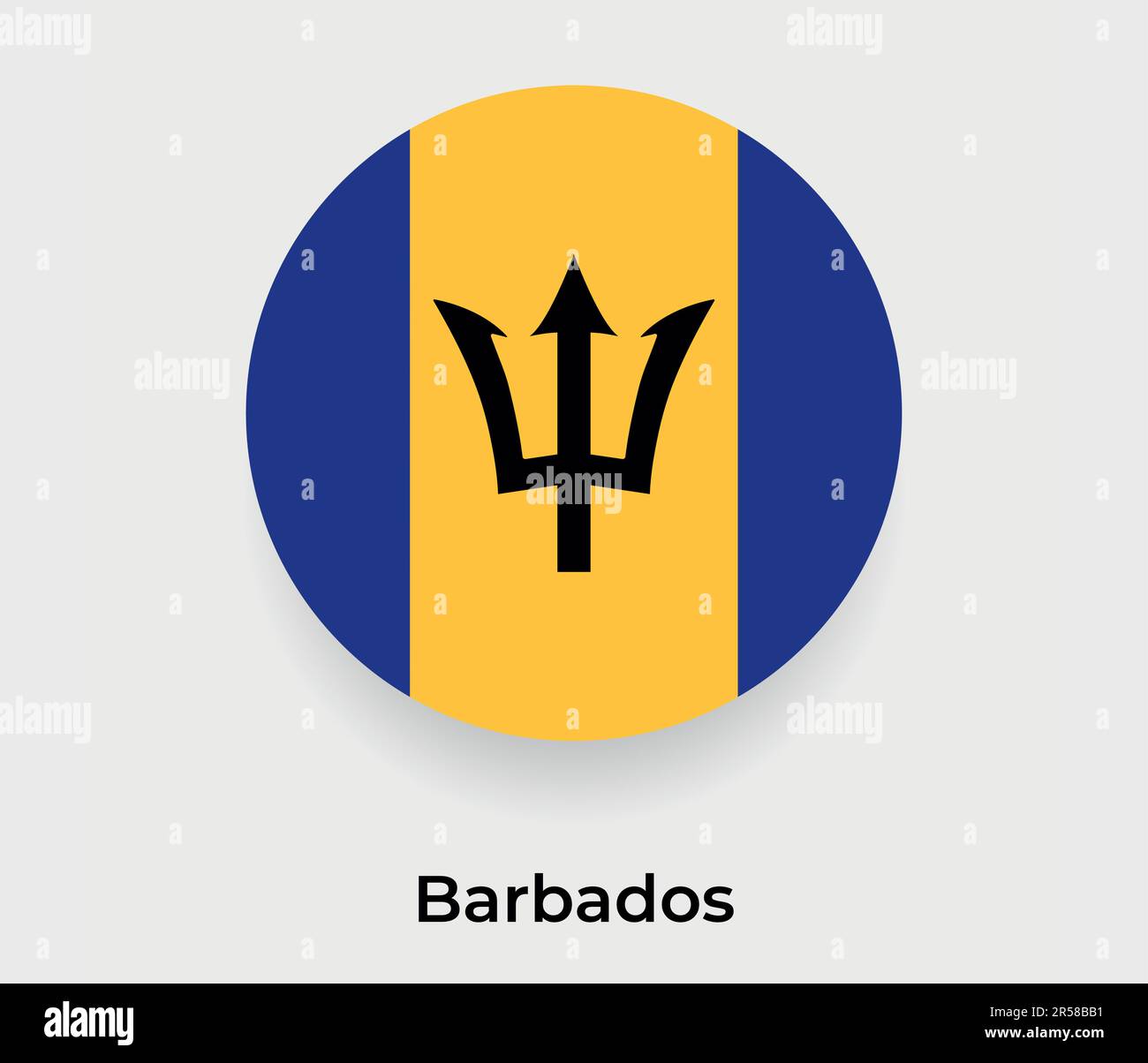 Barbados flag bubble circle round shape icon vector illustration Stock ...