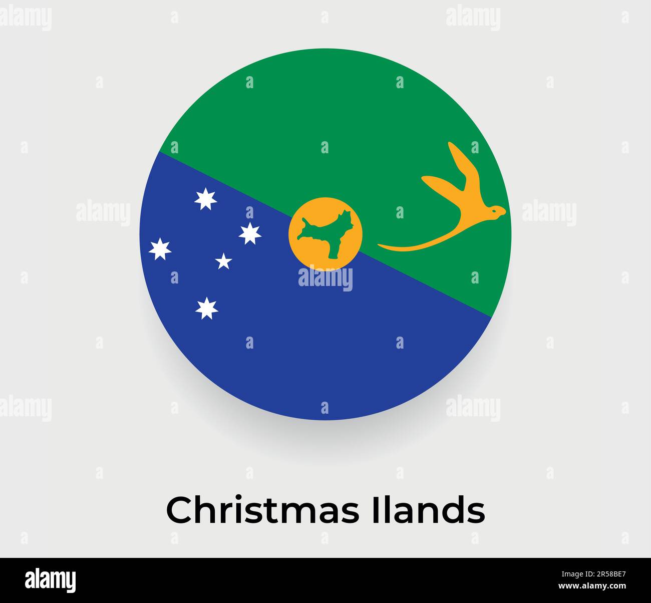Christmas Ilands flag bubble circle round shape icon vector ...