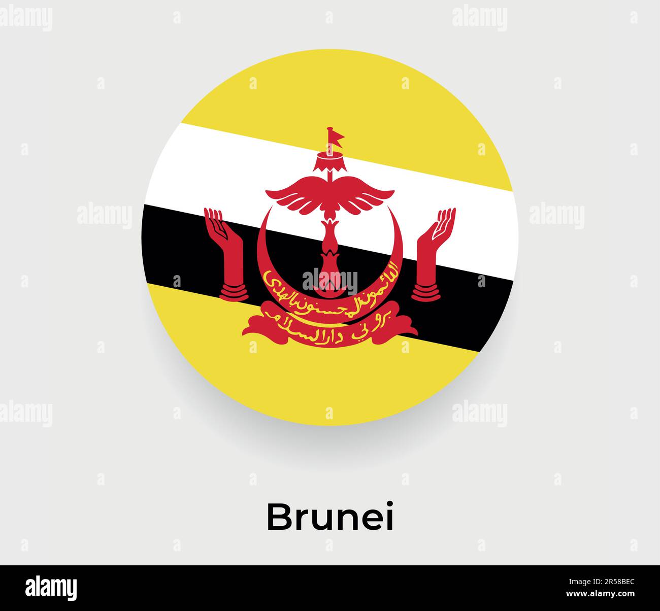 Brunei flag bubble circle round shape icon vector illustration Stock ...