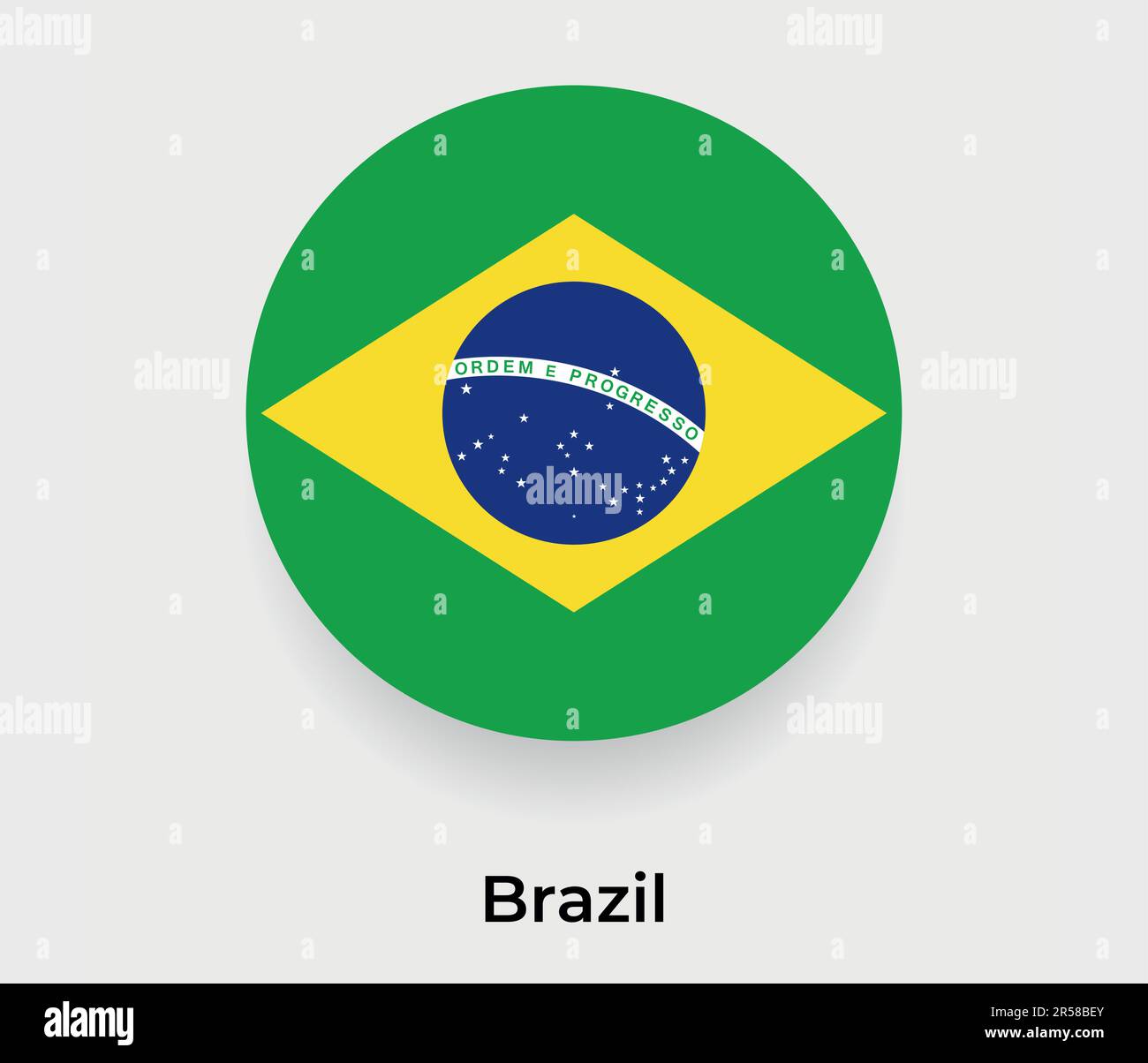 Brazil flag bubble circle round shape icon vector illustration Stock ...