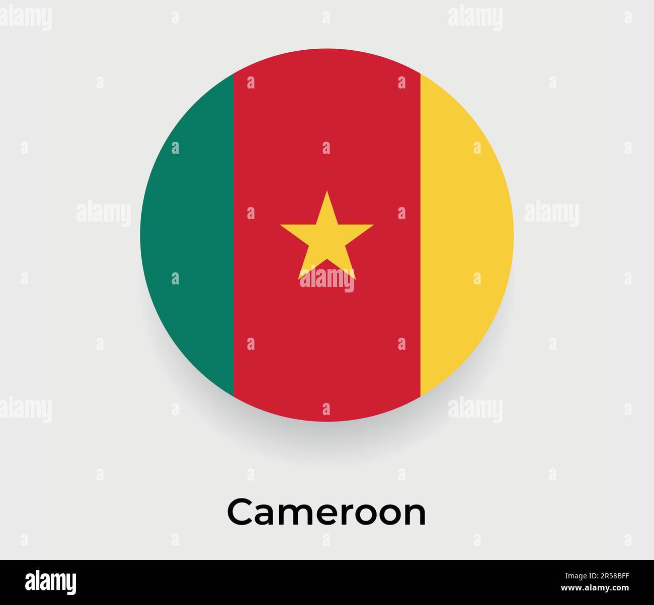 Cameroon flag bubble circle round shape icon vector illustration Stock ...