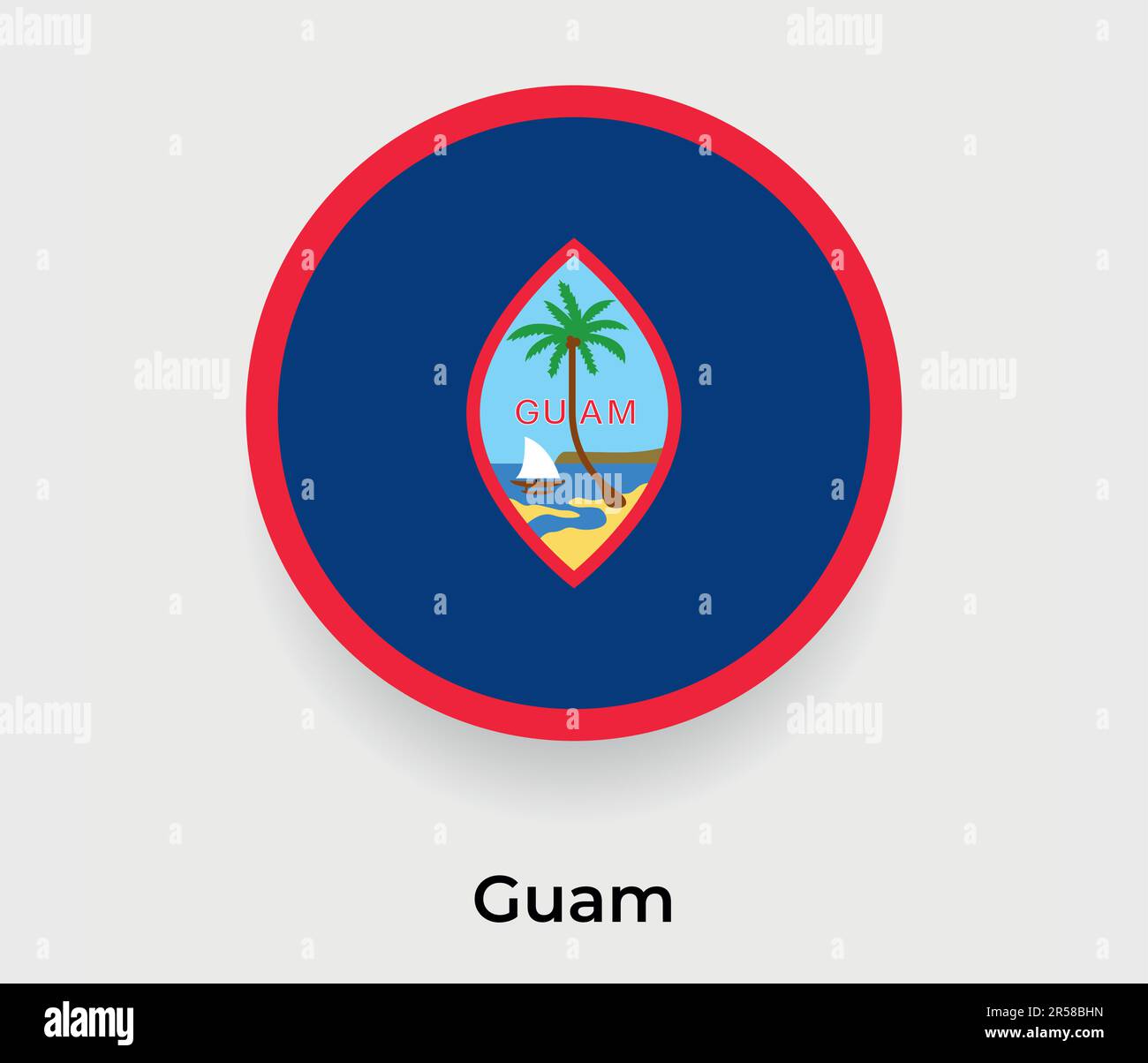 Guam flag bubble circle round shape icon vector illustration Stock ...