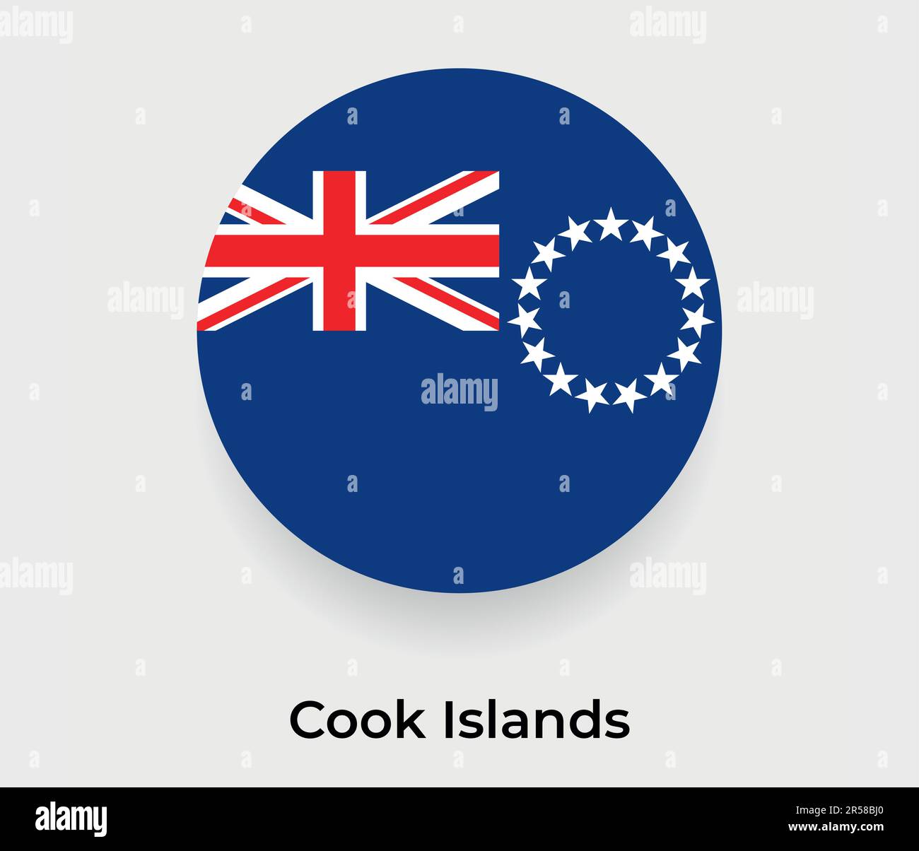 Cook Islands flag bubble circle round shape icon vector illustration Stock Vector Image & Art ...