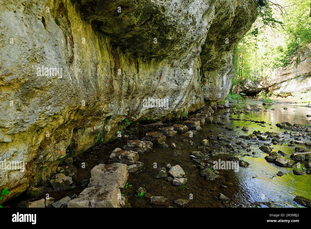Chee Dale stepping stones in the Peak Distirct National Park in ...