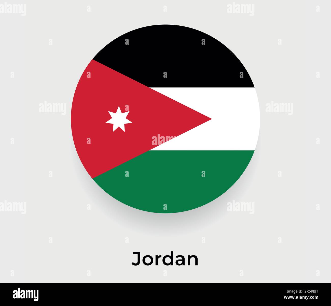 Jordan flag bubble circle round shape icon vector illustration Stock ...