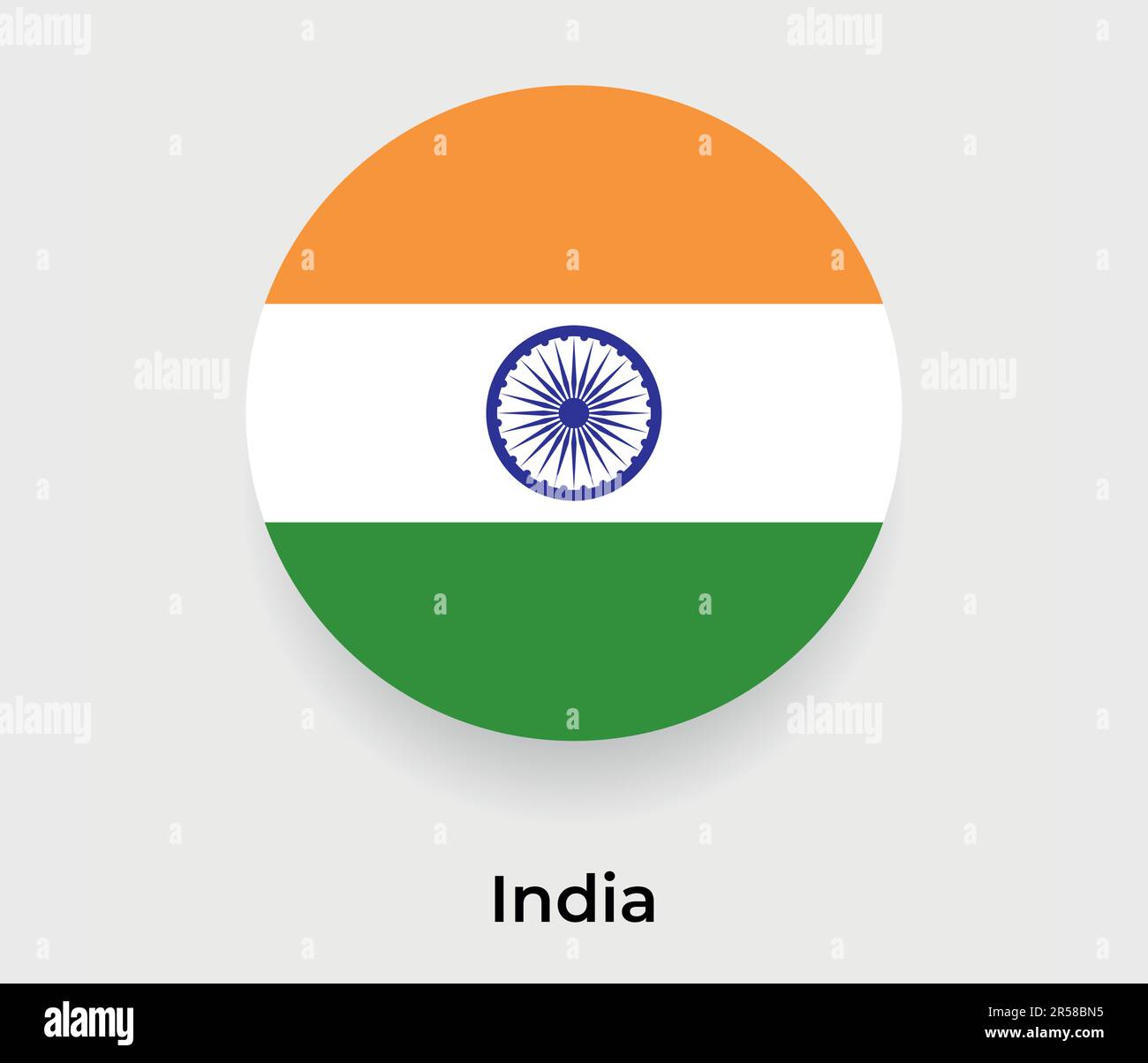 India Flag Bubble Circle Round Shape Icon Vector Illustration Stock