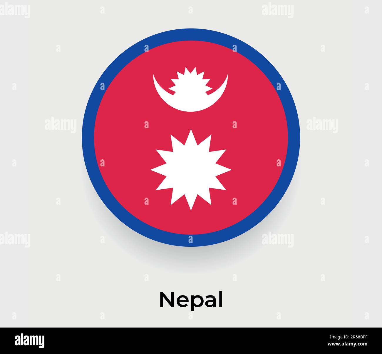 Nepal flag bubble circle round shape icon vector illustration Stock ...