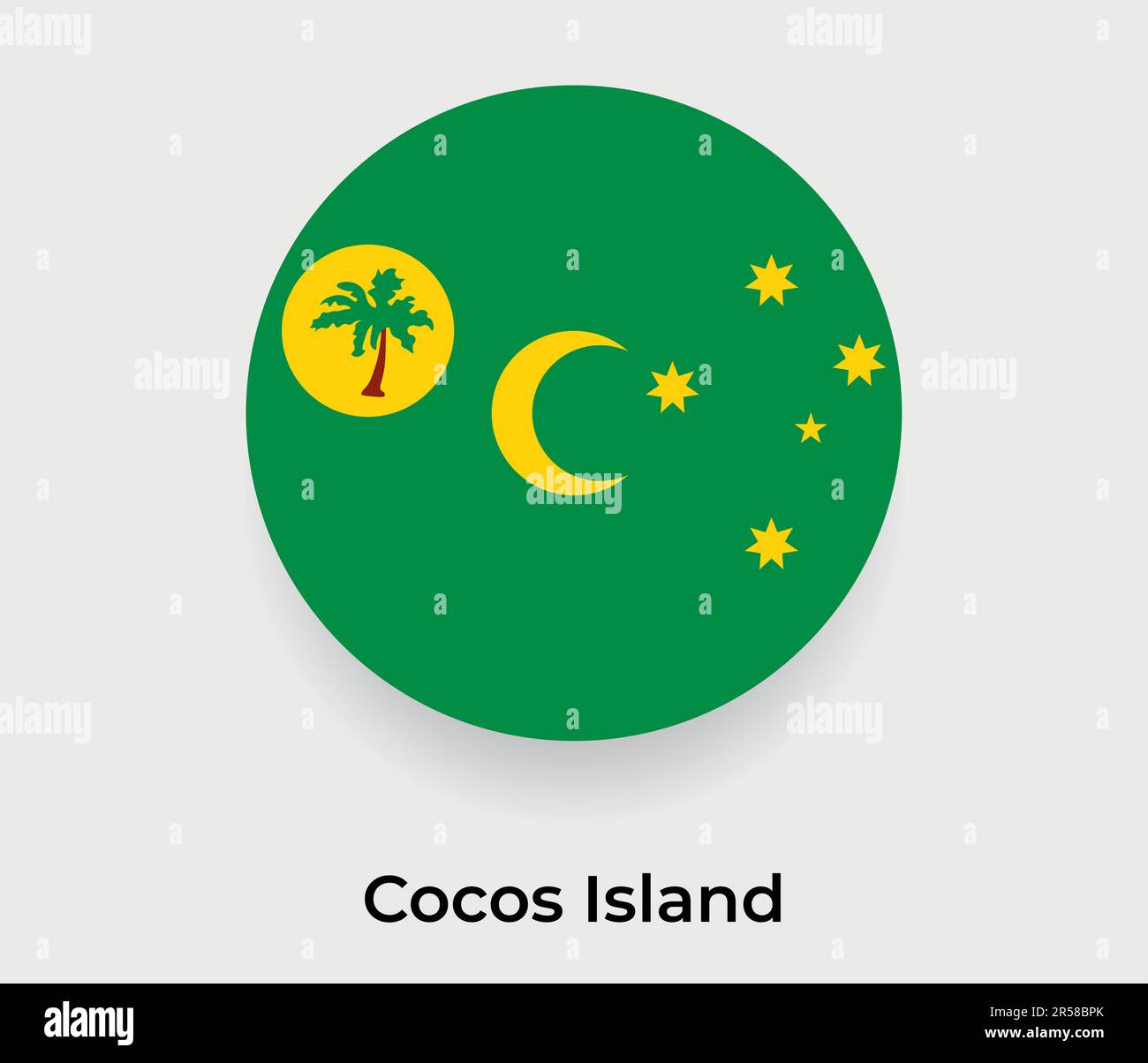 Cocos Island flag bubble circle round shape icon vector illustration Stock Vector Image & Art ...
