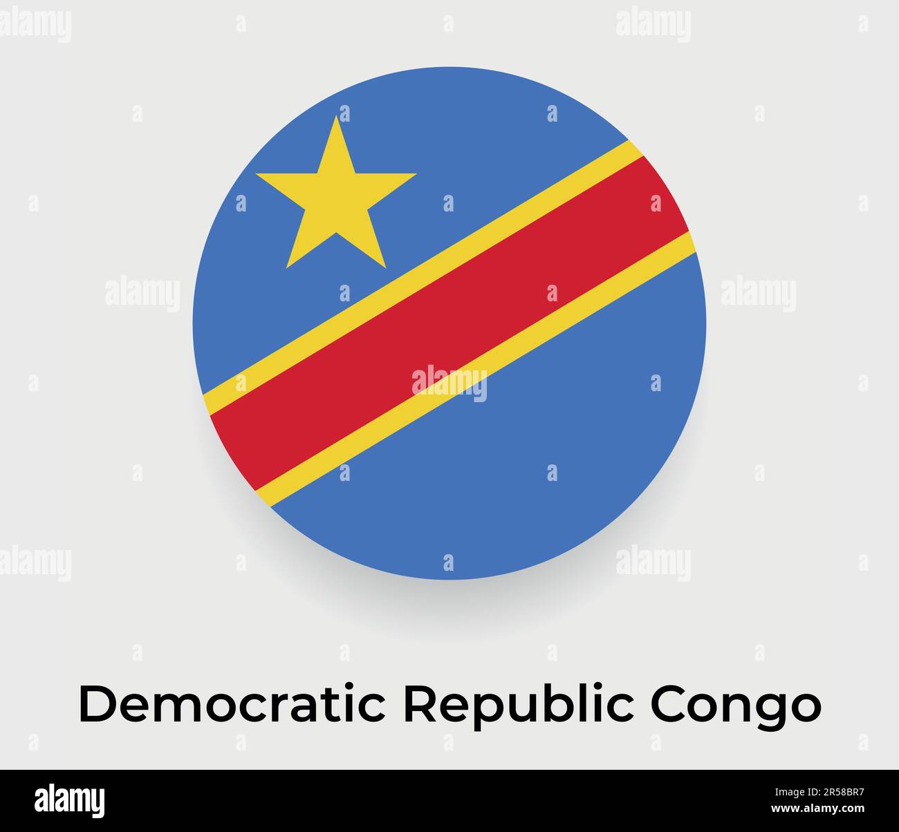 Democratic Republic Congo flag bubble circle round shape icon vector ...