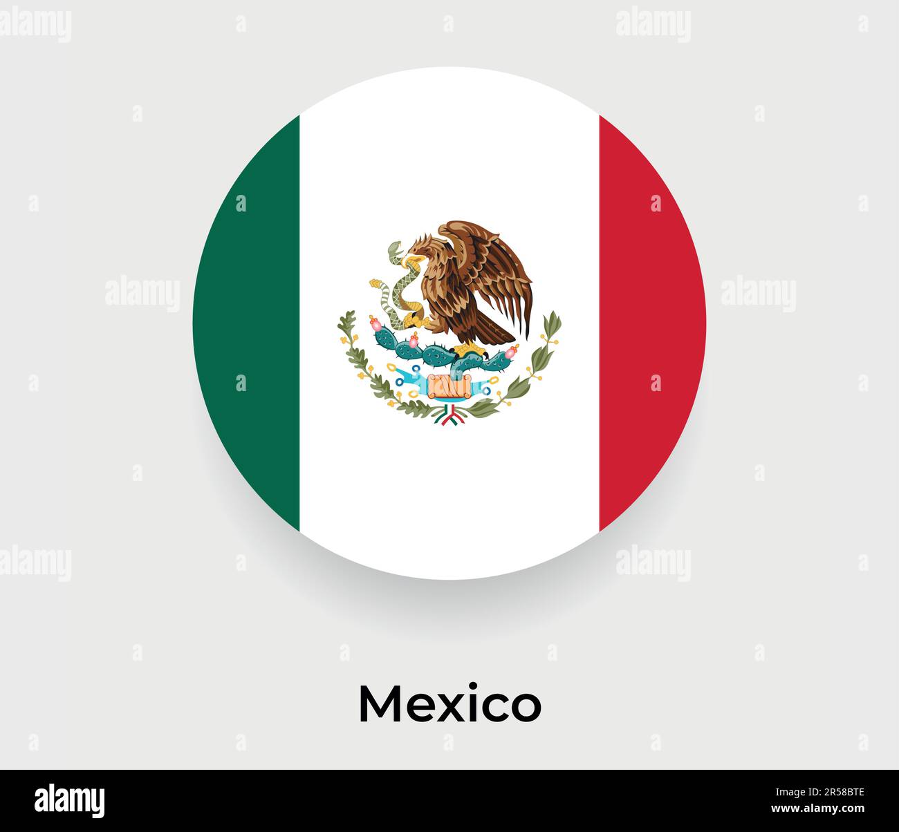 Mexico flag bubble circle round shape icon vector illustration Stock ...