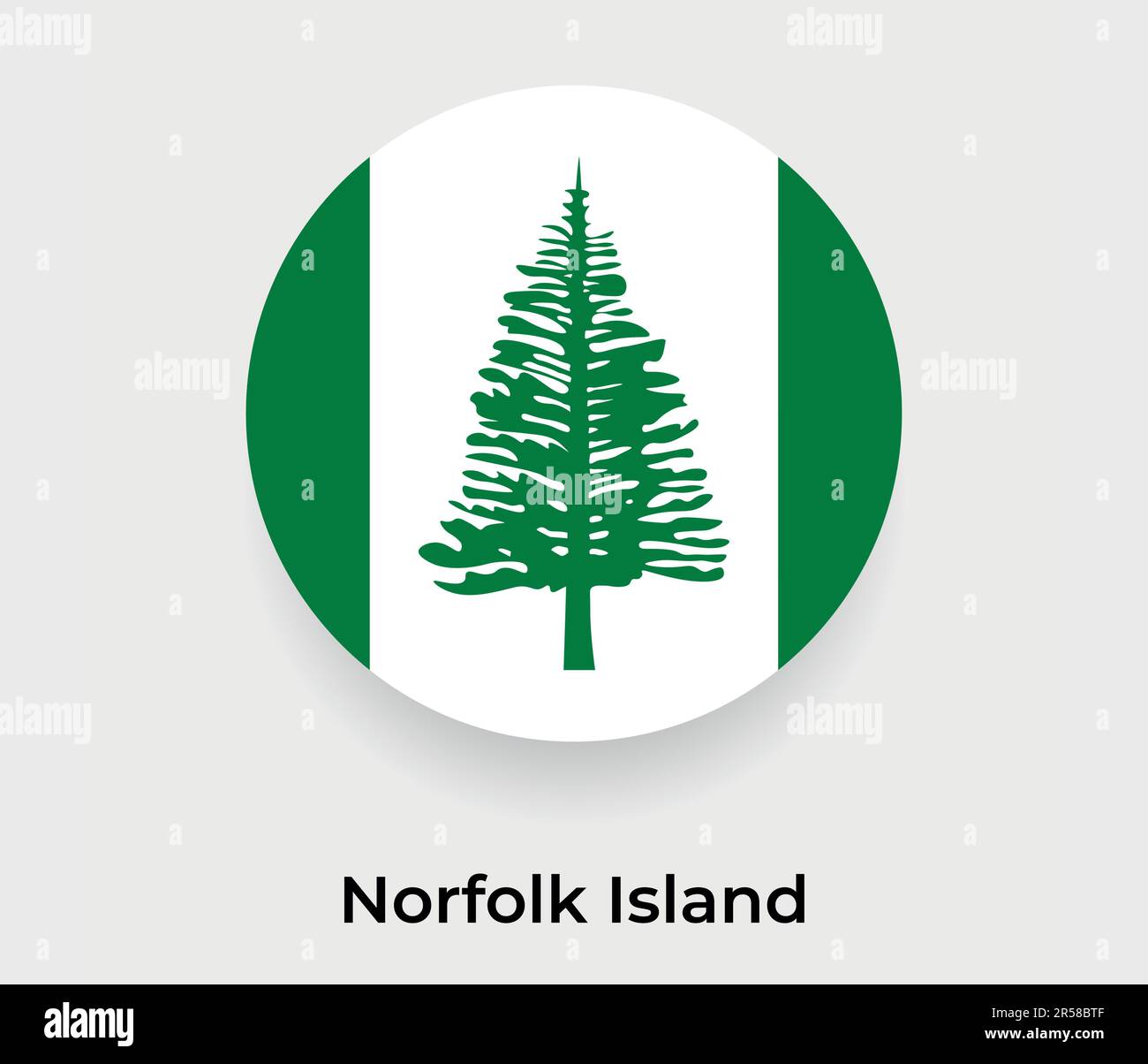 Norfolk Island flag bubble circle round shape icon vector illustration ...
