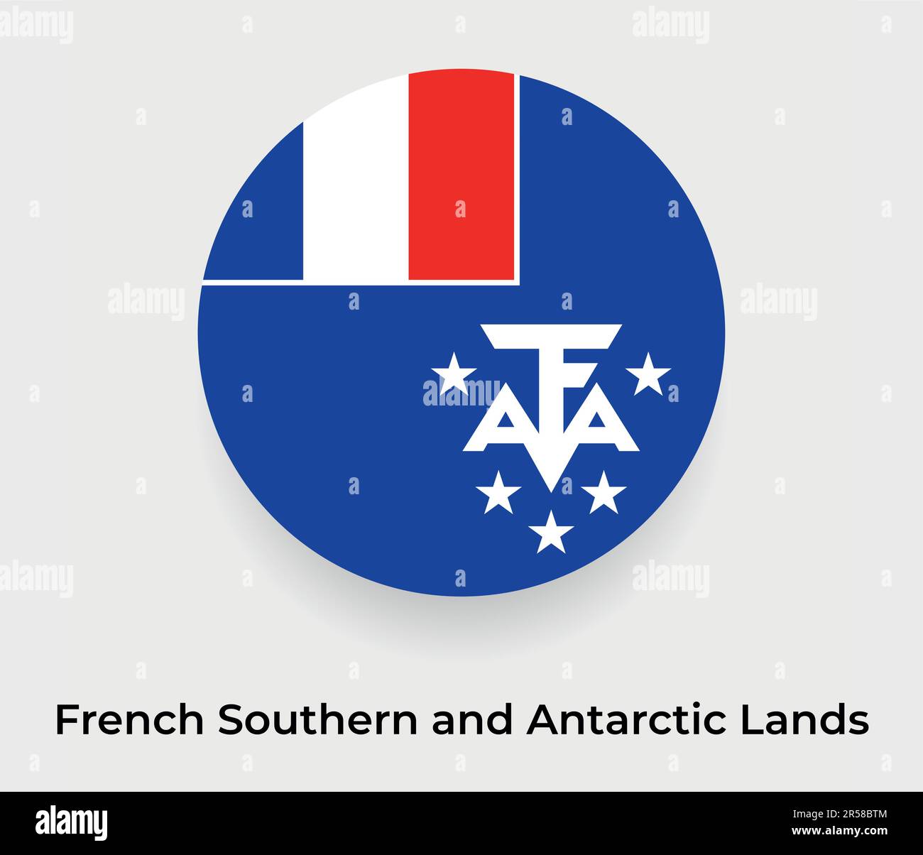 French Southern and Antarctic Lands flag bubble circle round shape icon vector illustration ...