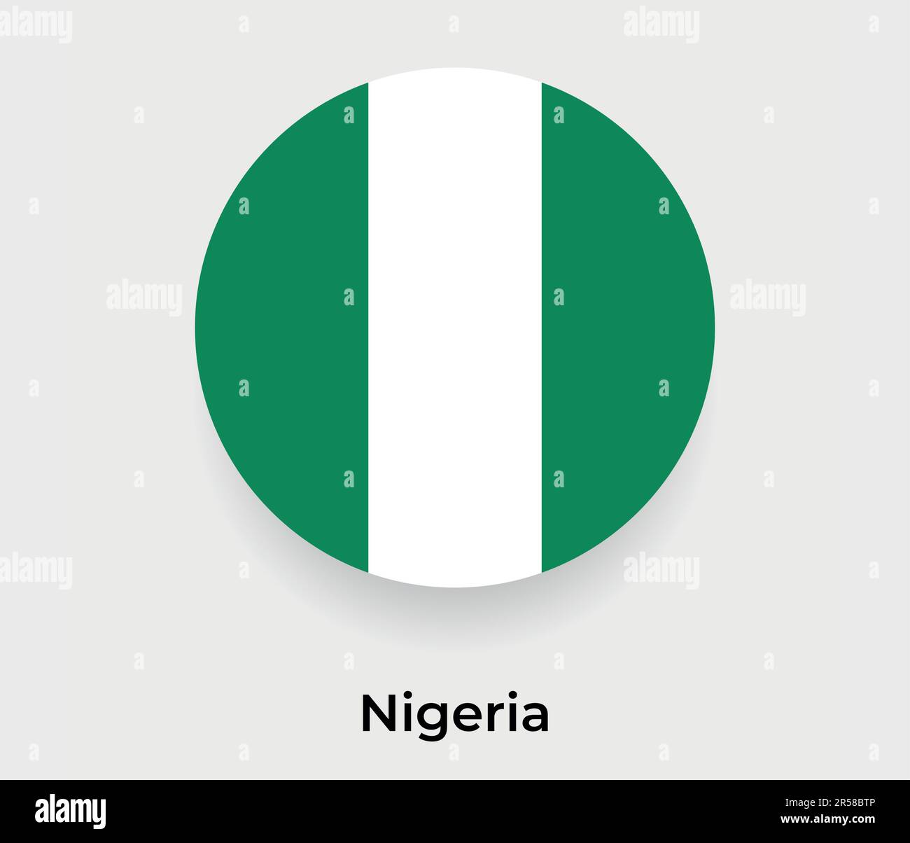 Nigeria flag bubble circle round shape icon vector illustration Stock ...