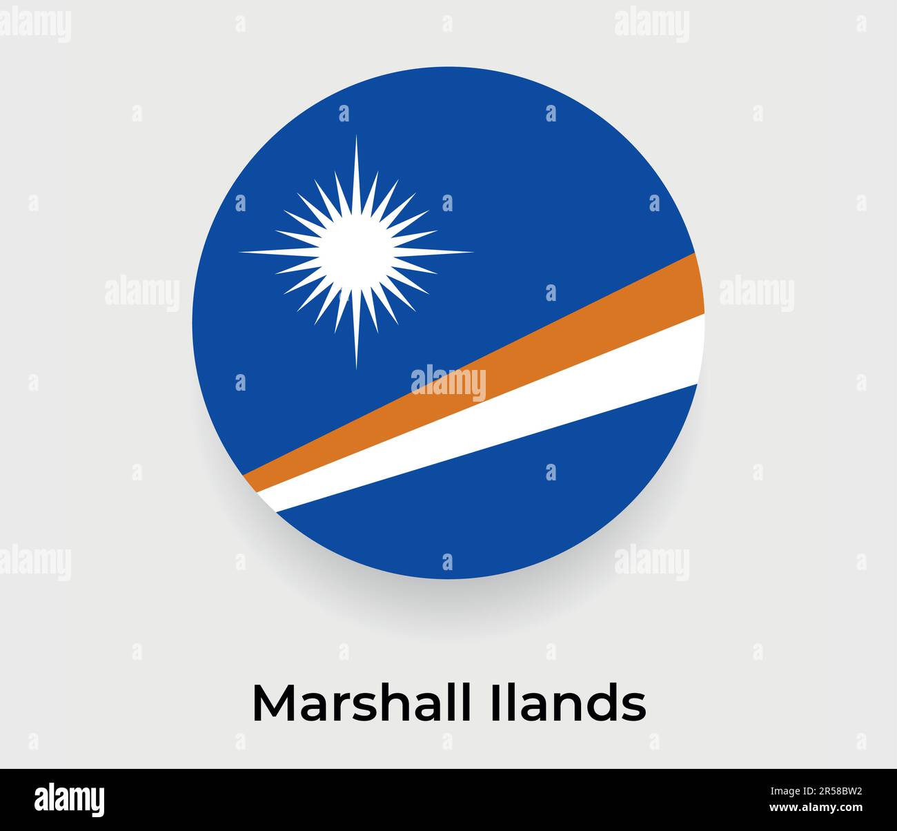 Marshall Ilands flag bubble circle round shape icon vector illustration ...