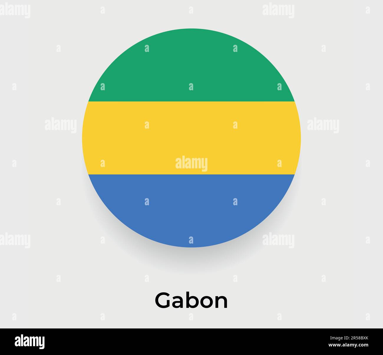 Gabon flag bubble circle round shape icon vector illustration Stock ...