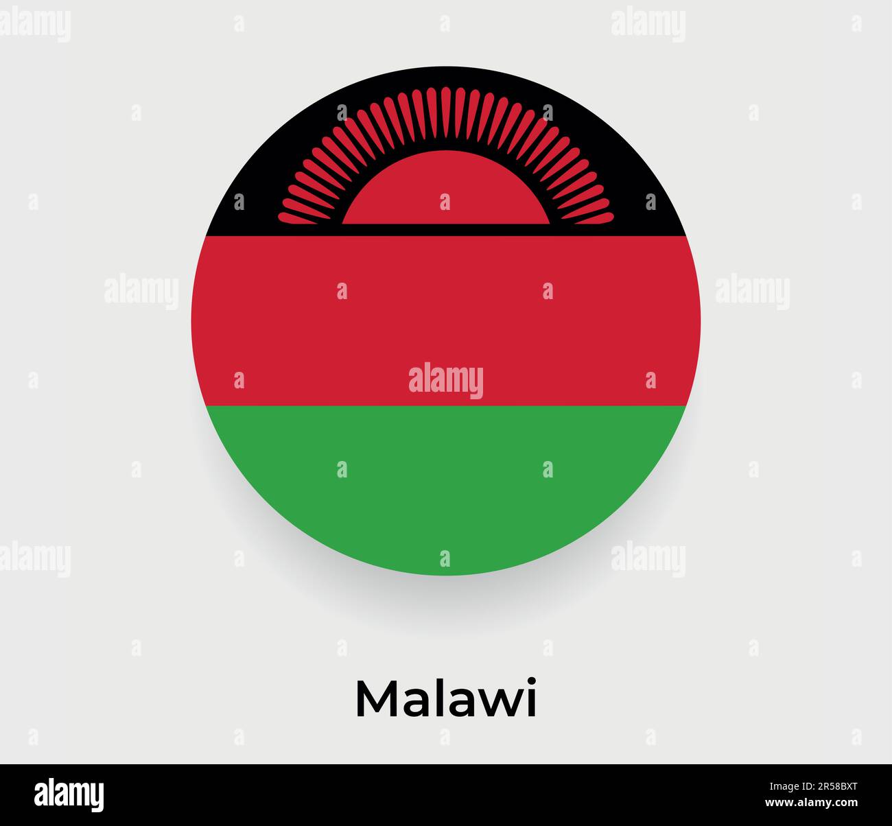 Malawi Flag Bubble Circle Round Shape Icon Vector Illustration Stock