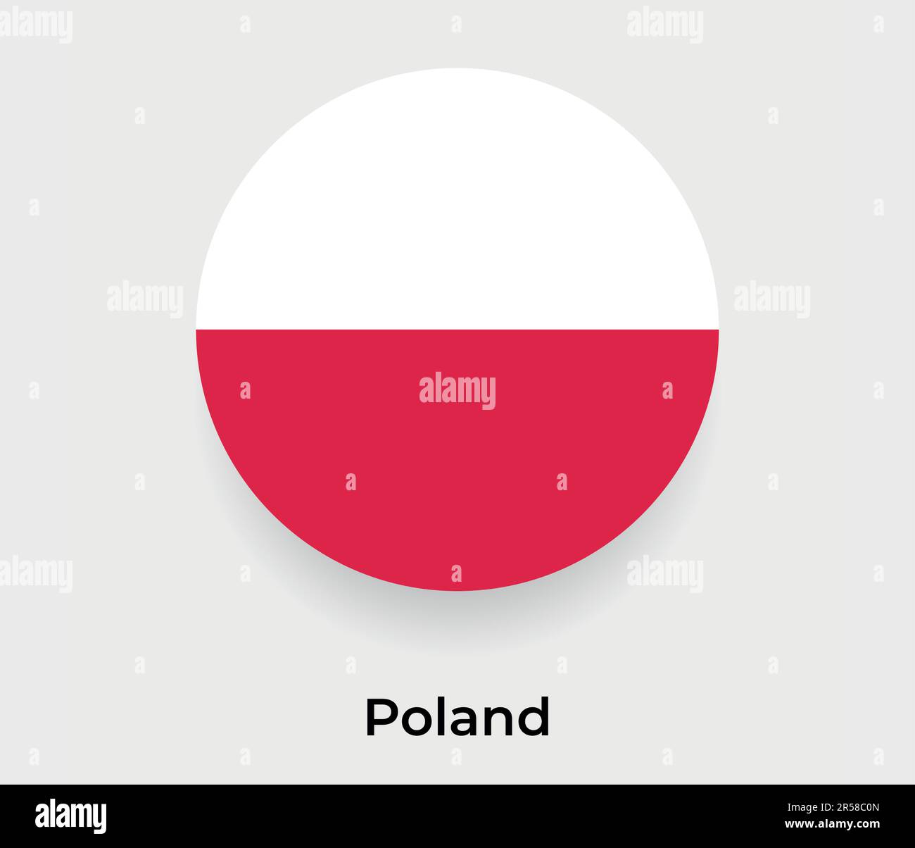 Poland flag bubble circle round shape icon vector illustration Stock ...