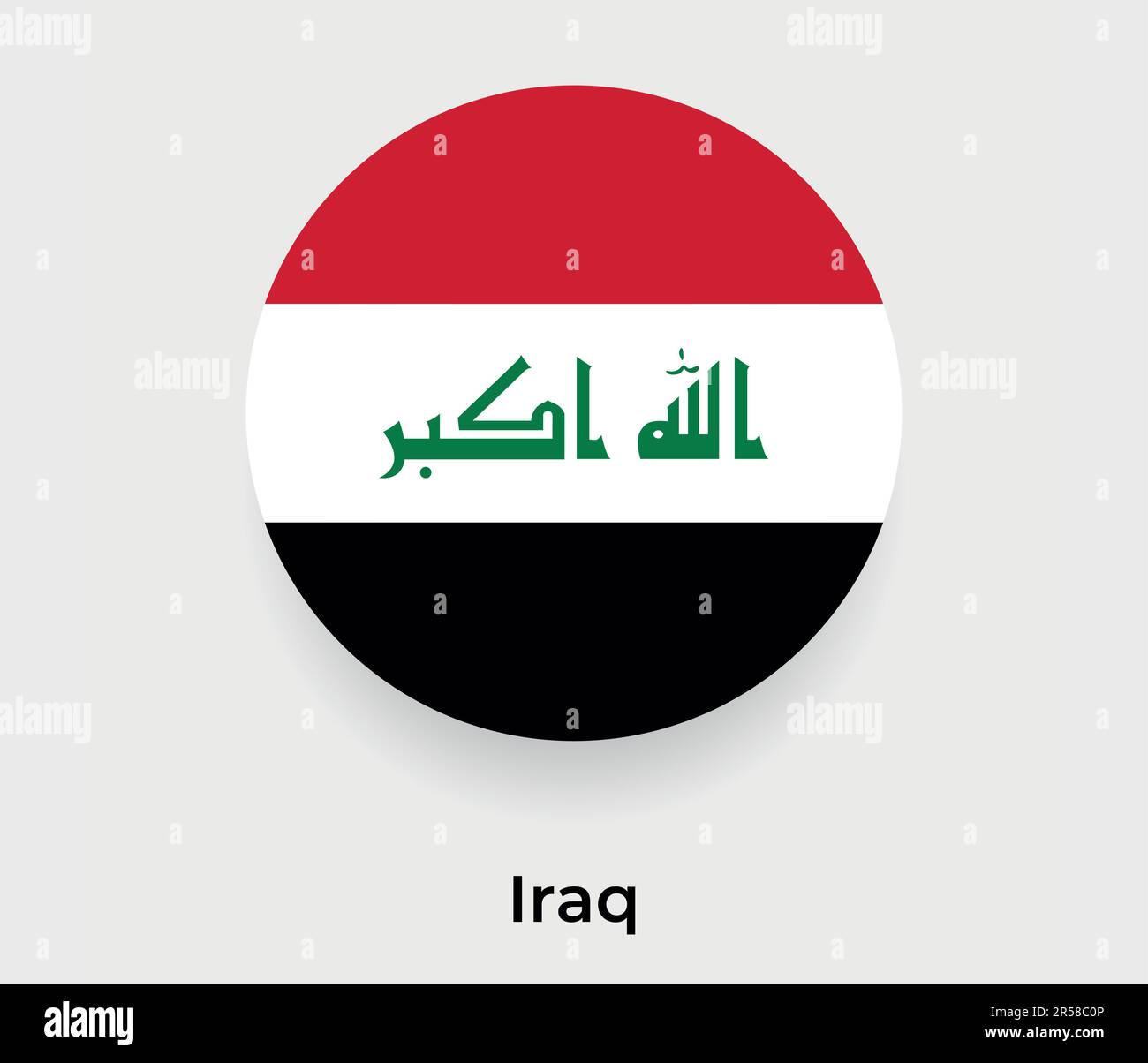 Iraq flag bubble circle round shape icon vector illustration Stock ...