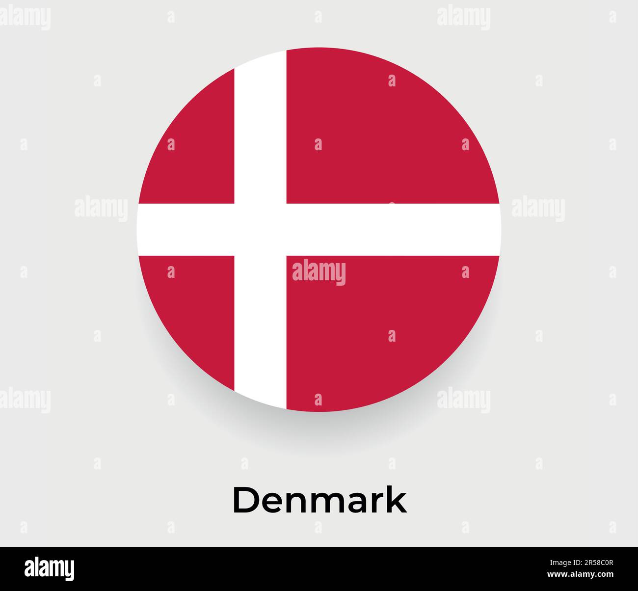 Denmark flag bubble circle round shape icon vector illustration Stock ...