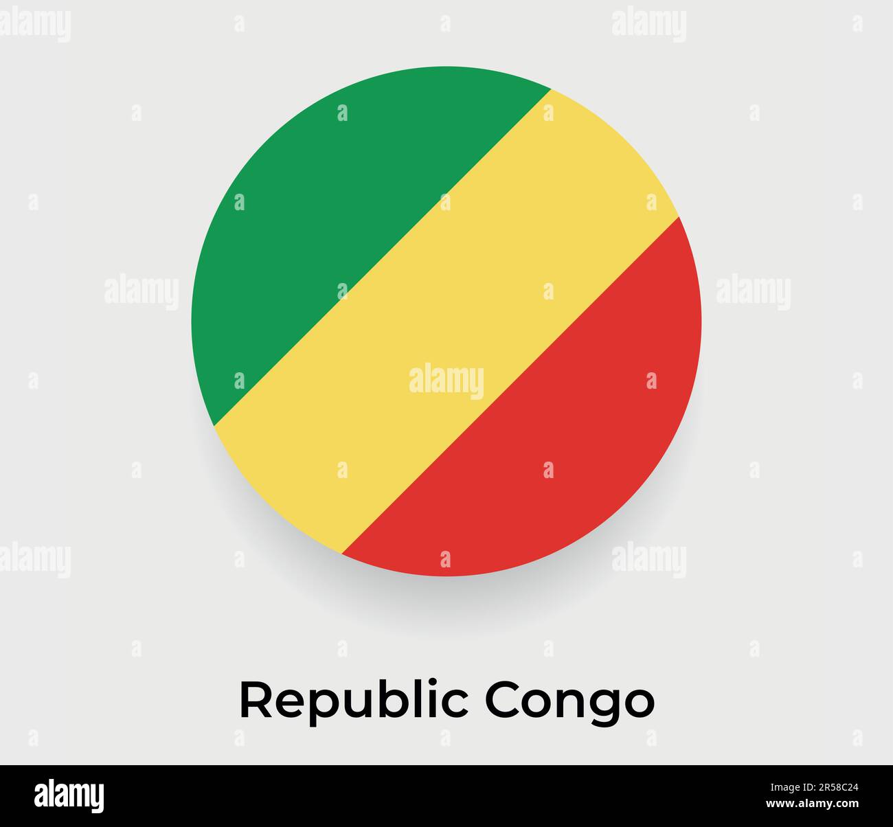Democratic Republic Congo Flag Bubble Circle Round Shape Icon Vector