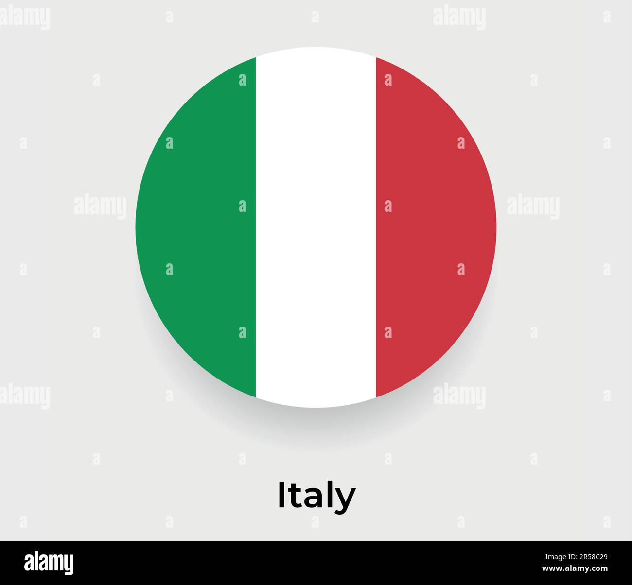 Italy flag bubble circle round shape icon vector illustration Stock ...