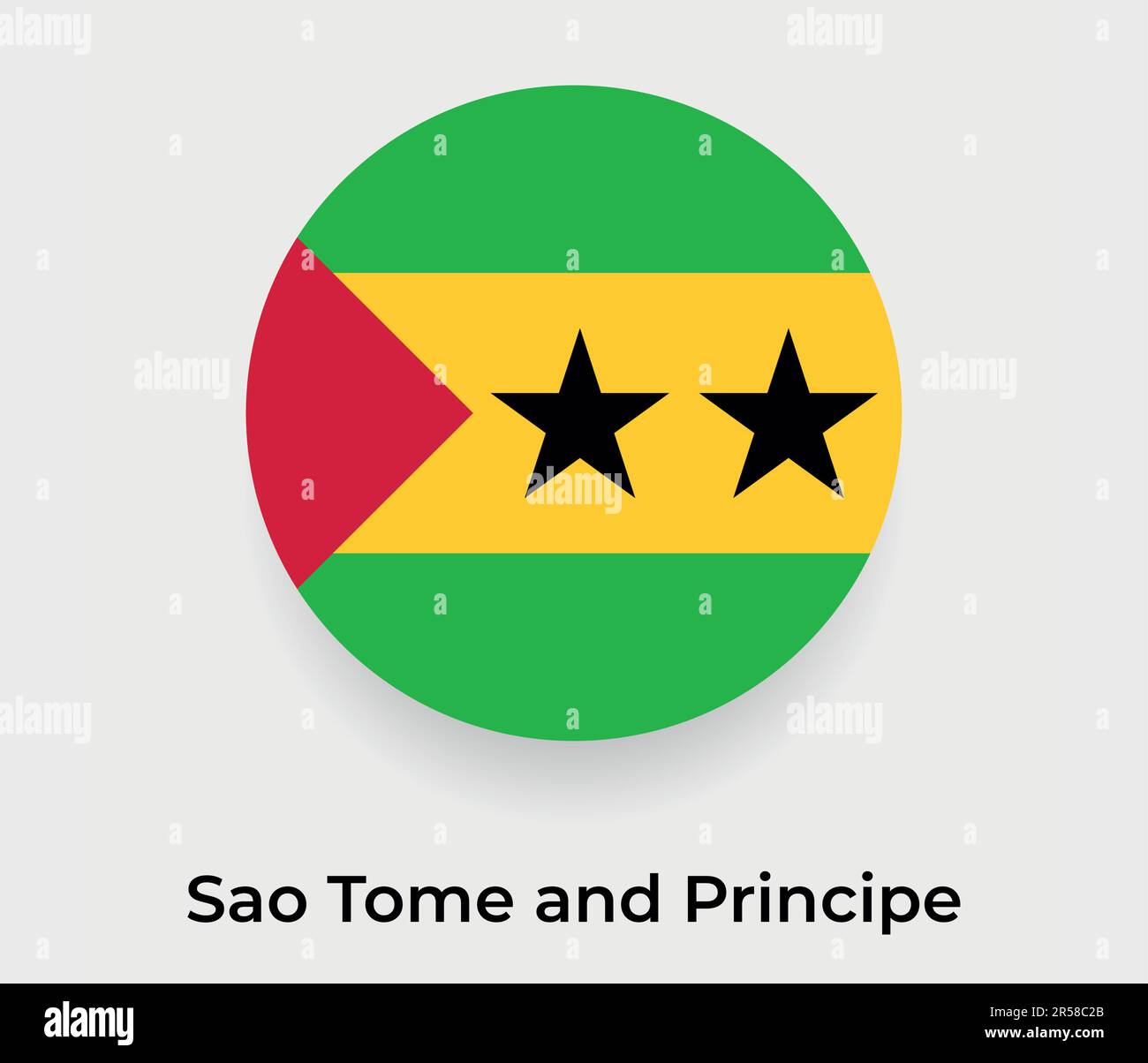 Sao Tome and Principe flag bubble circle round shape icon vector ...