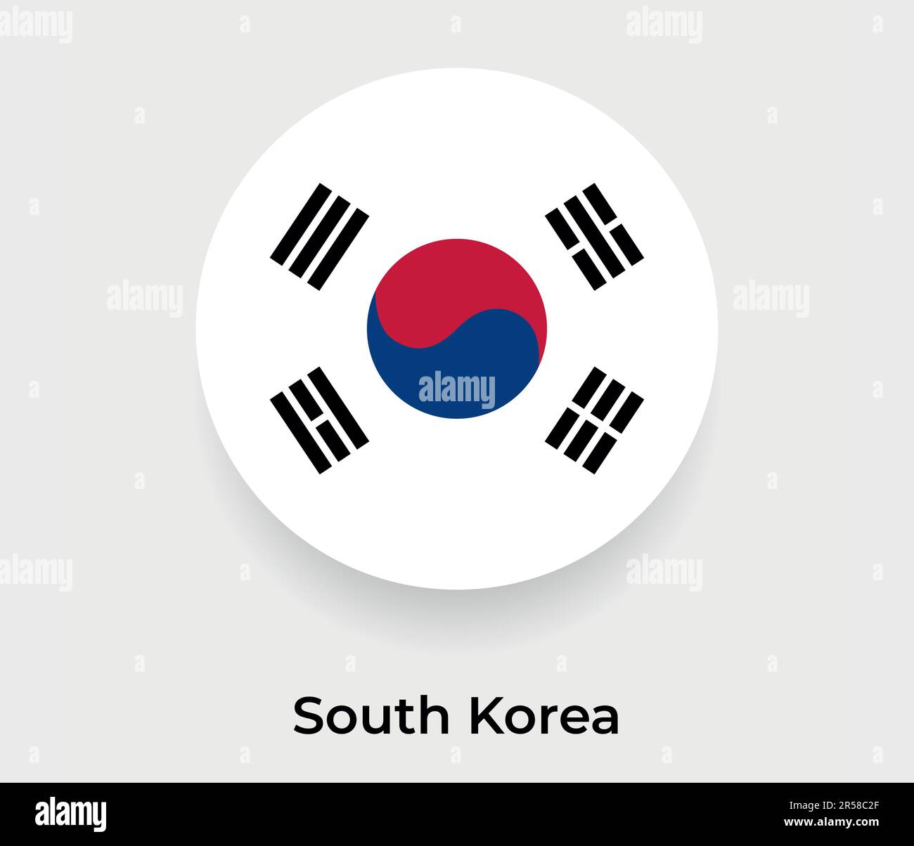South Korea flag bubble circle round shape icon vector illustration ...