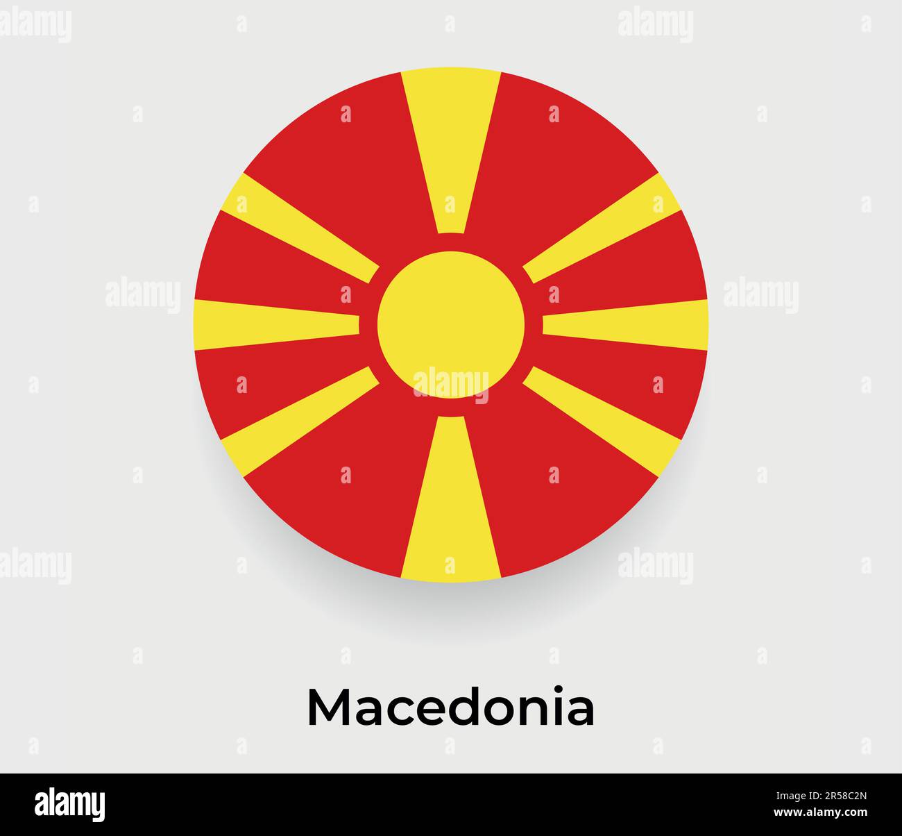 Macedonia flag bubble circle round shape icon vector illustration Stock ...