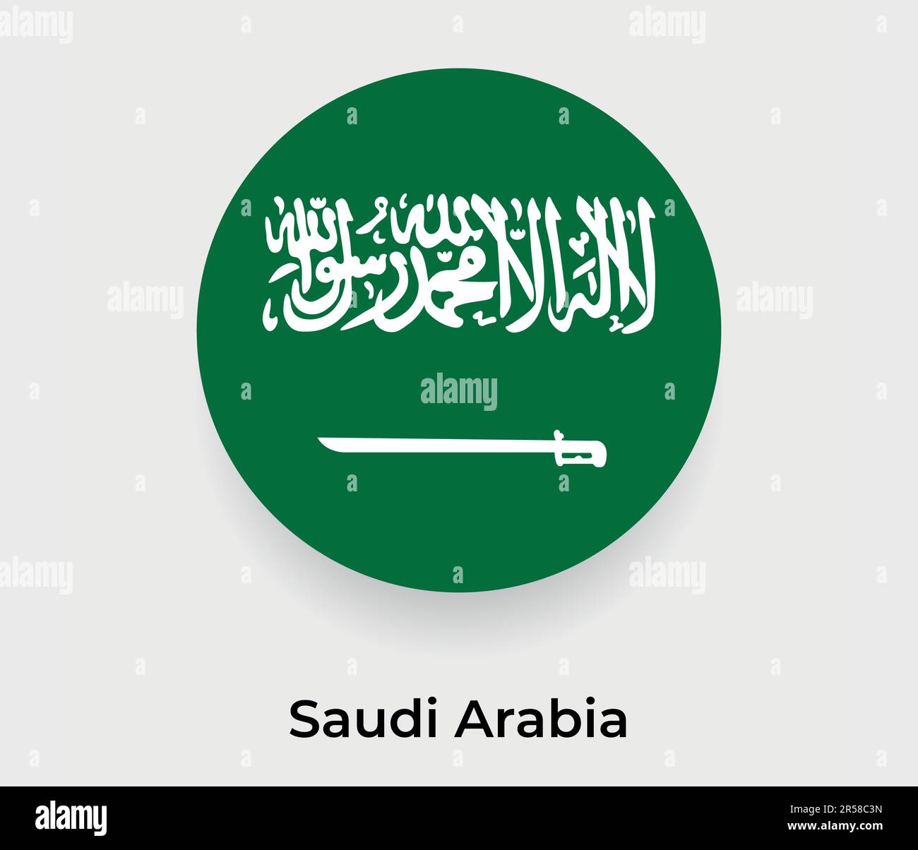 Saudi Arabia flag bubble circle round shape icon vector illustration ...