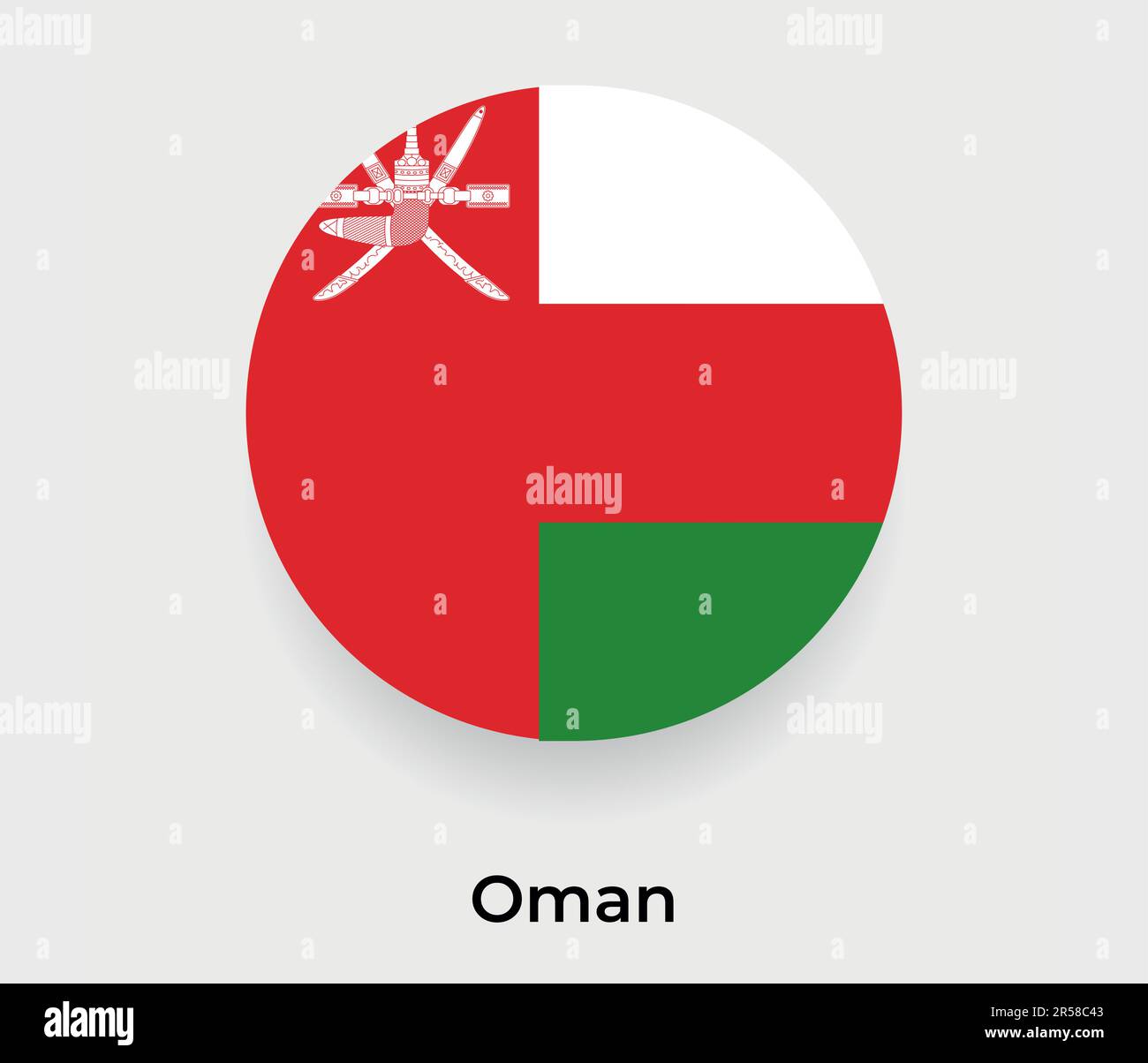 Oman flag bubble circle round shape icon vector illustration Stock ...