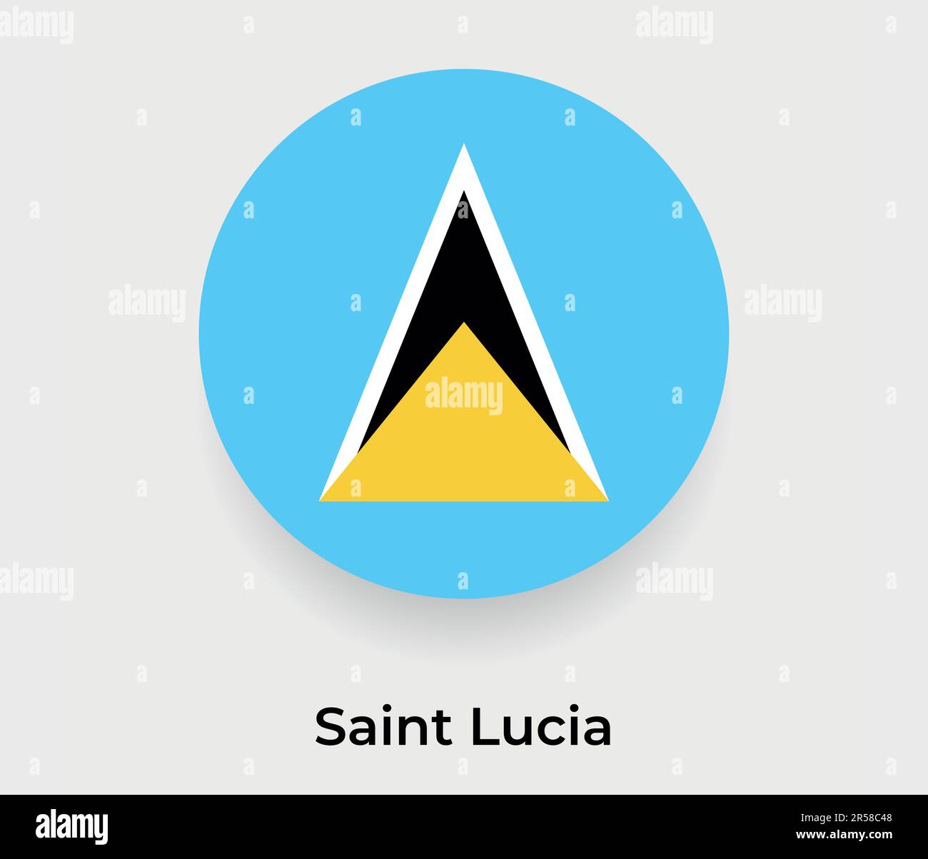 Saint Lucia flag bubble circle round shape icon vector illustration ...