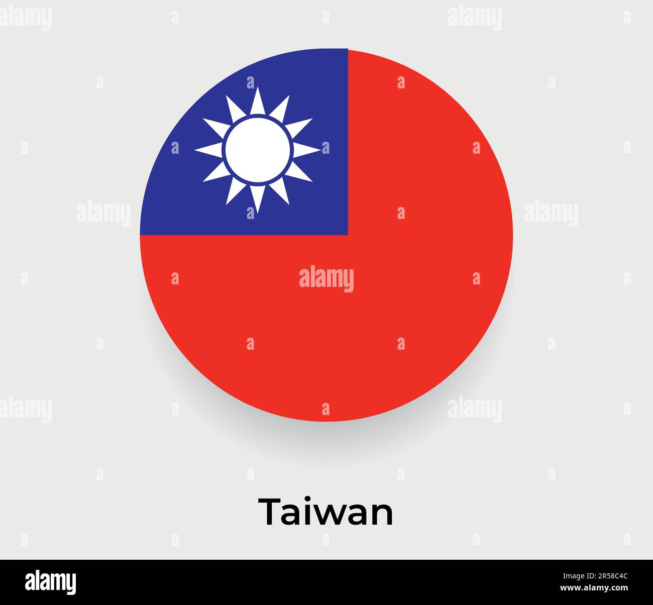 Taiwan flag bubble circle round shape icon vector illustration Stock ...