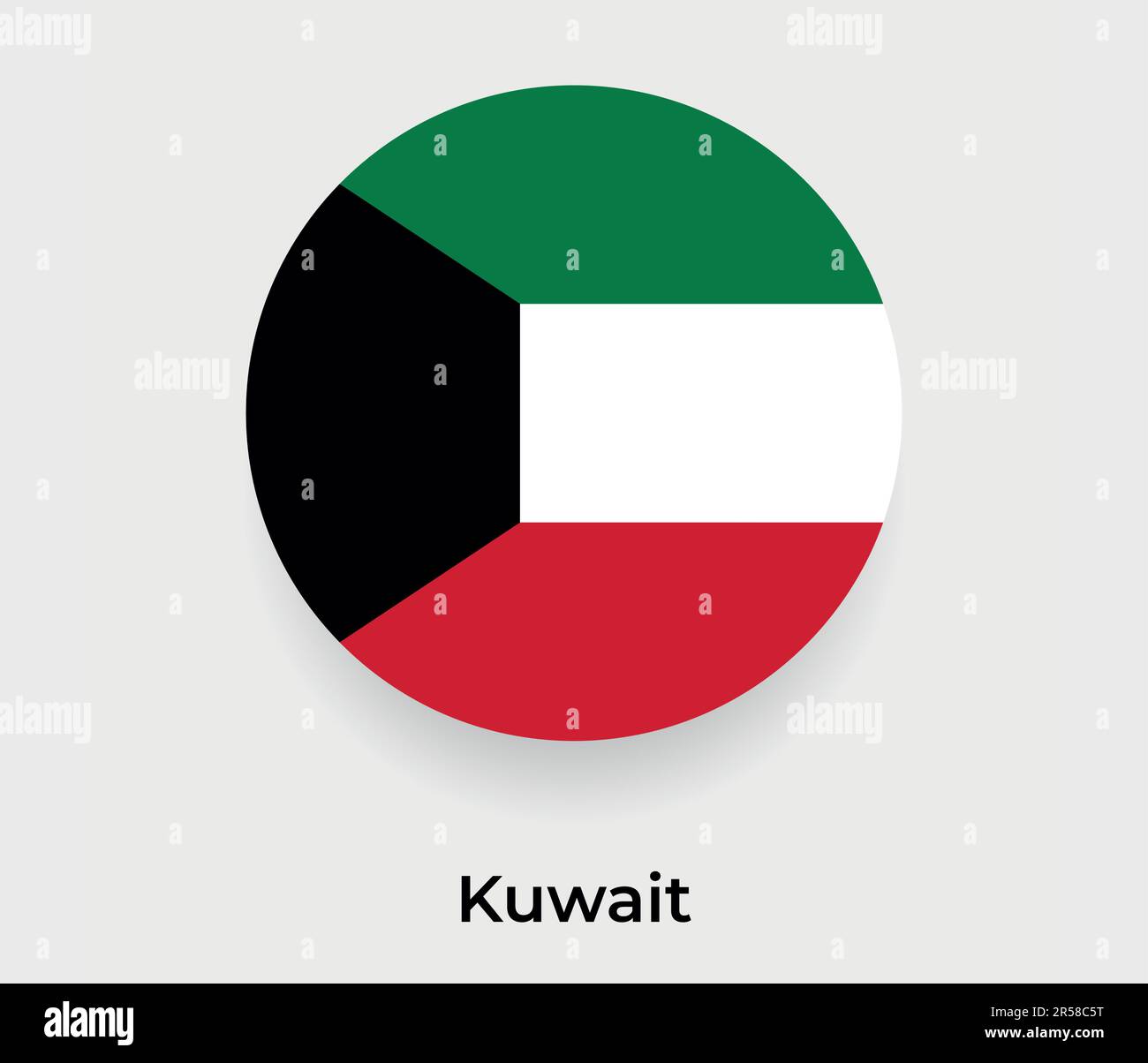 Kuwait flag bubble circle round shape icon vector illustration Stock ...
