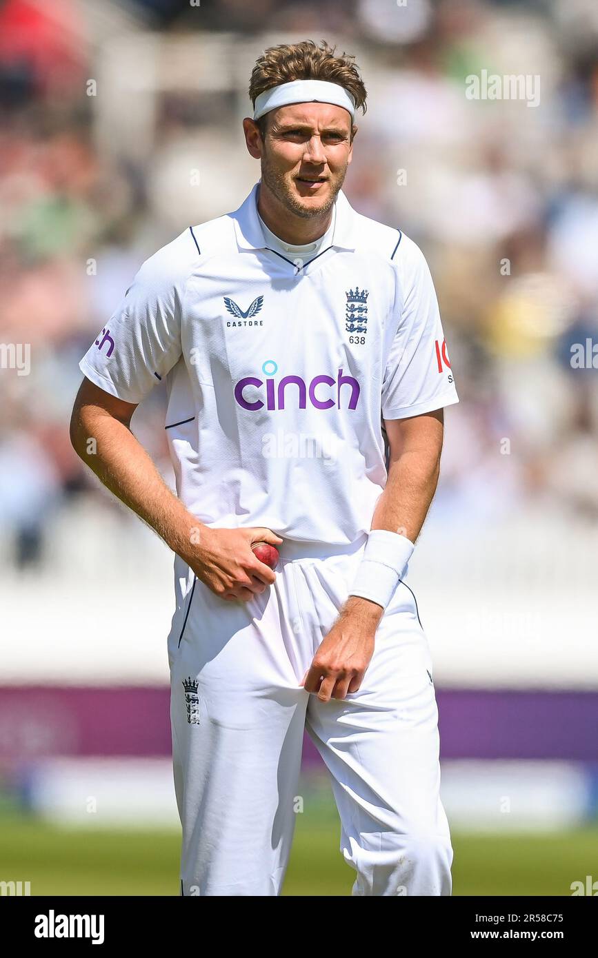 Stuart Broad of England shines the ball before he bowls during the LV ...