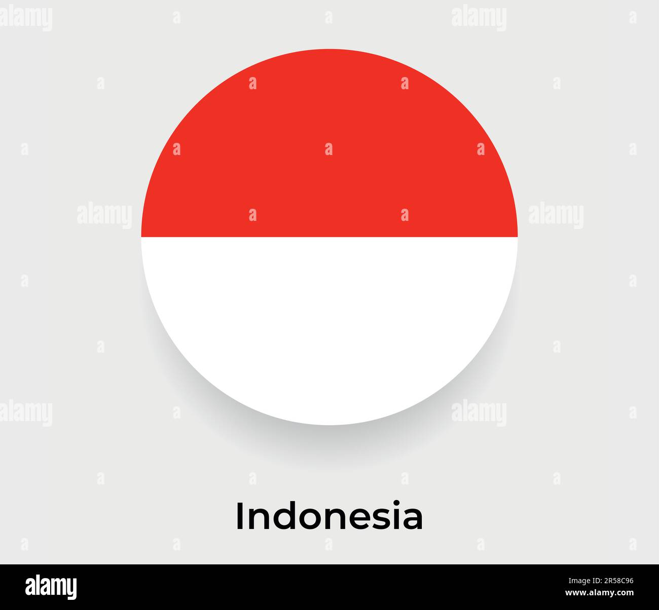 Indonesia flag bubble circle round shape icon vector illustration Stock ...