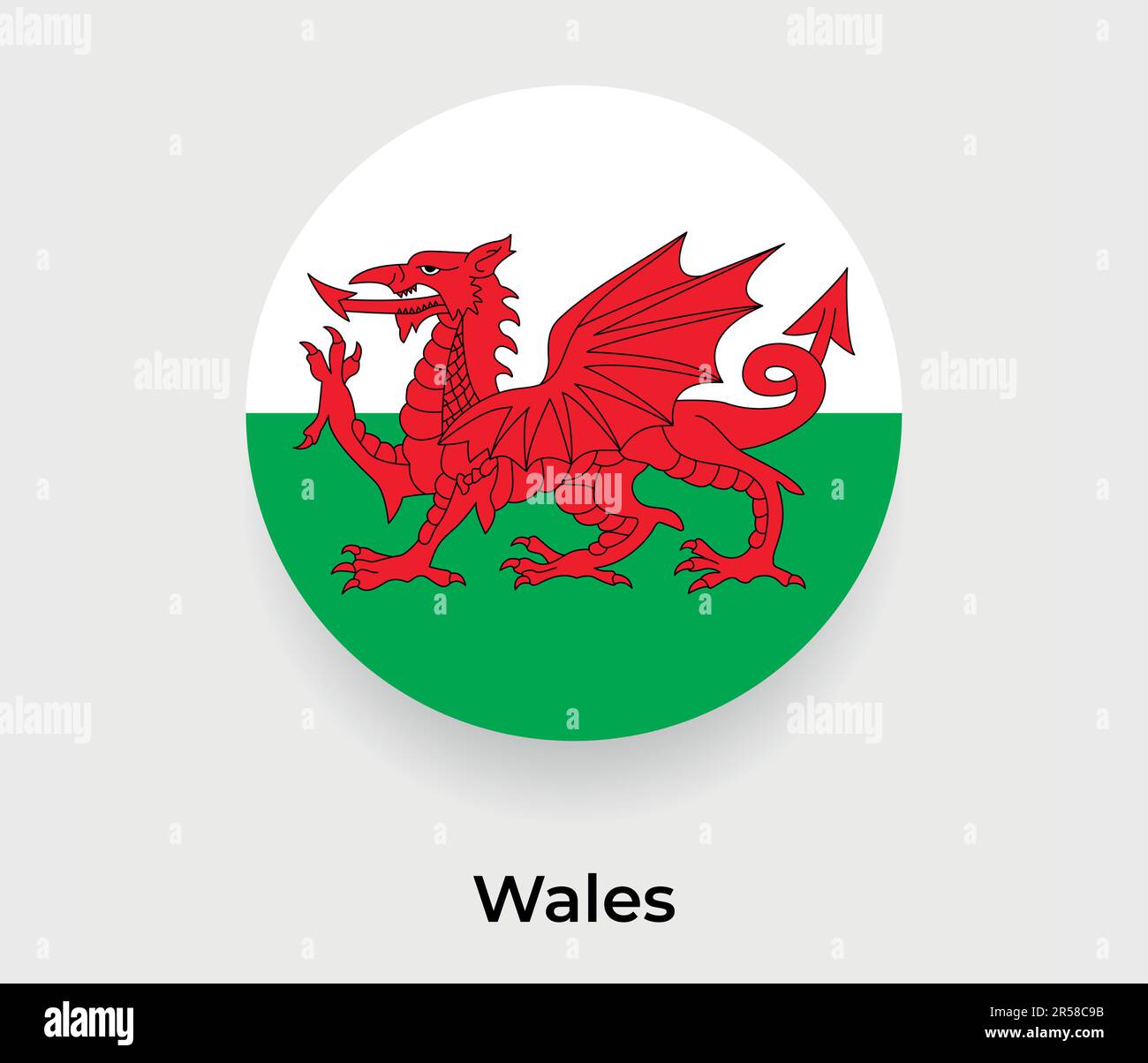 Wales flag bubble circle round shape icon vector illustration Stock ...