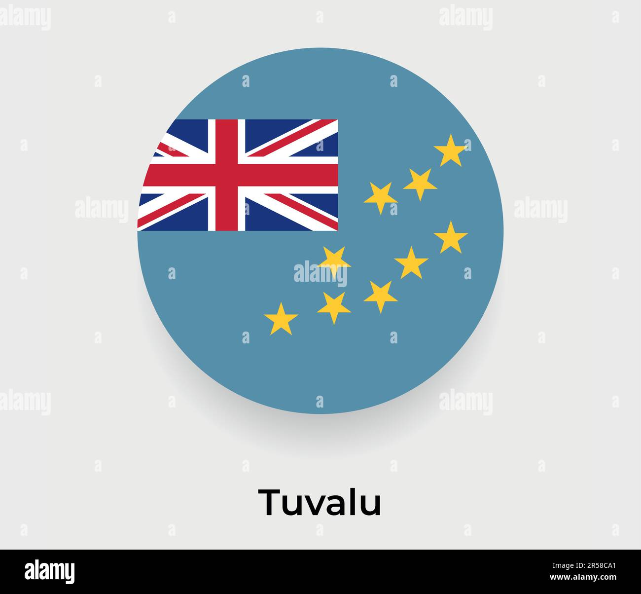 Tuvalu Flag Bubble Circle Round Shape Icon Vector Illustration Stock