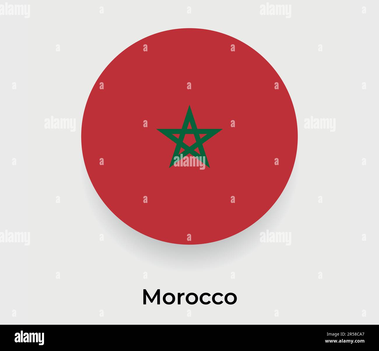 Morocco flag bubble circle round shape icon vector illustration Stock ...