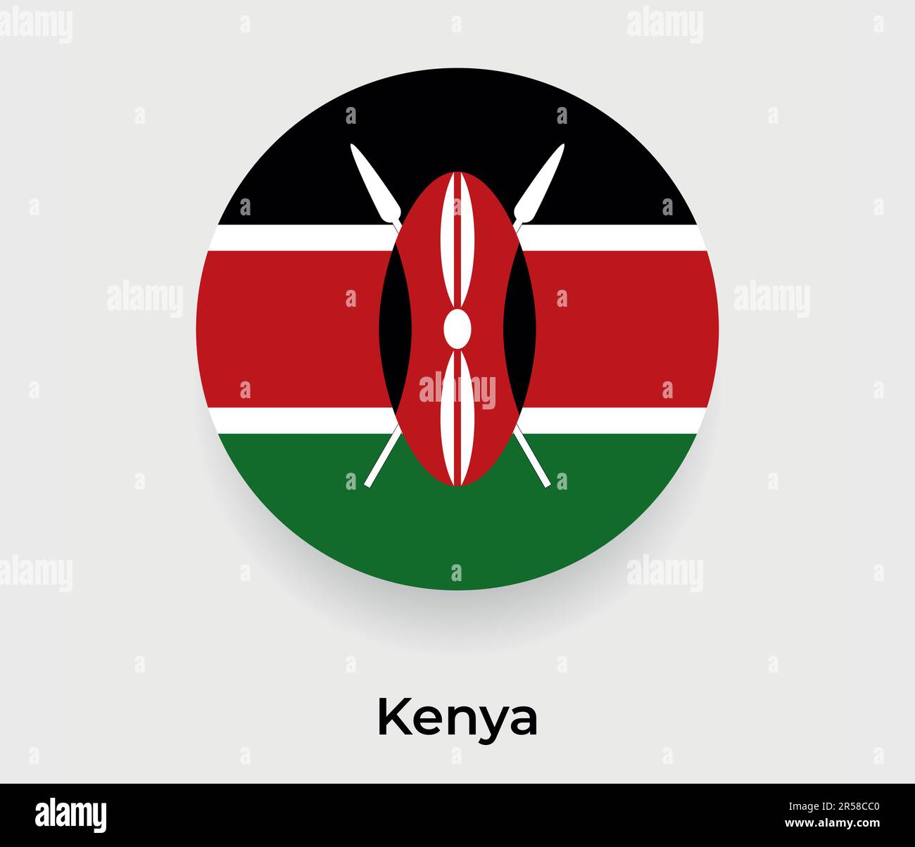 Kenya flag bubble circle round shape icon vector illustration Stock ...