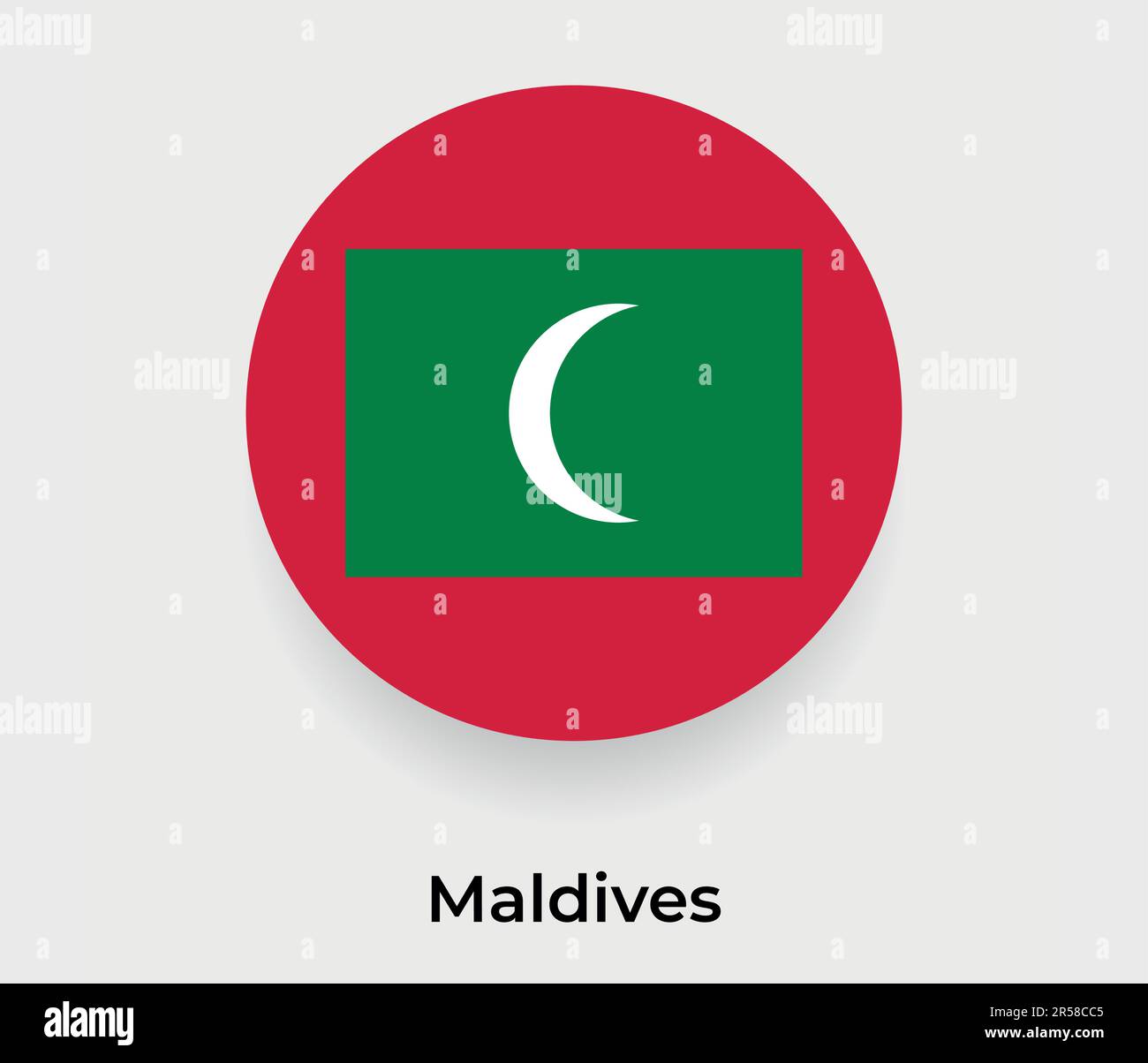 Maldives flag bubble circle round shape icon vector illustration Stock ...