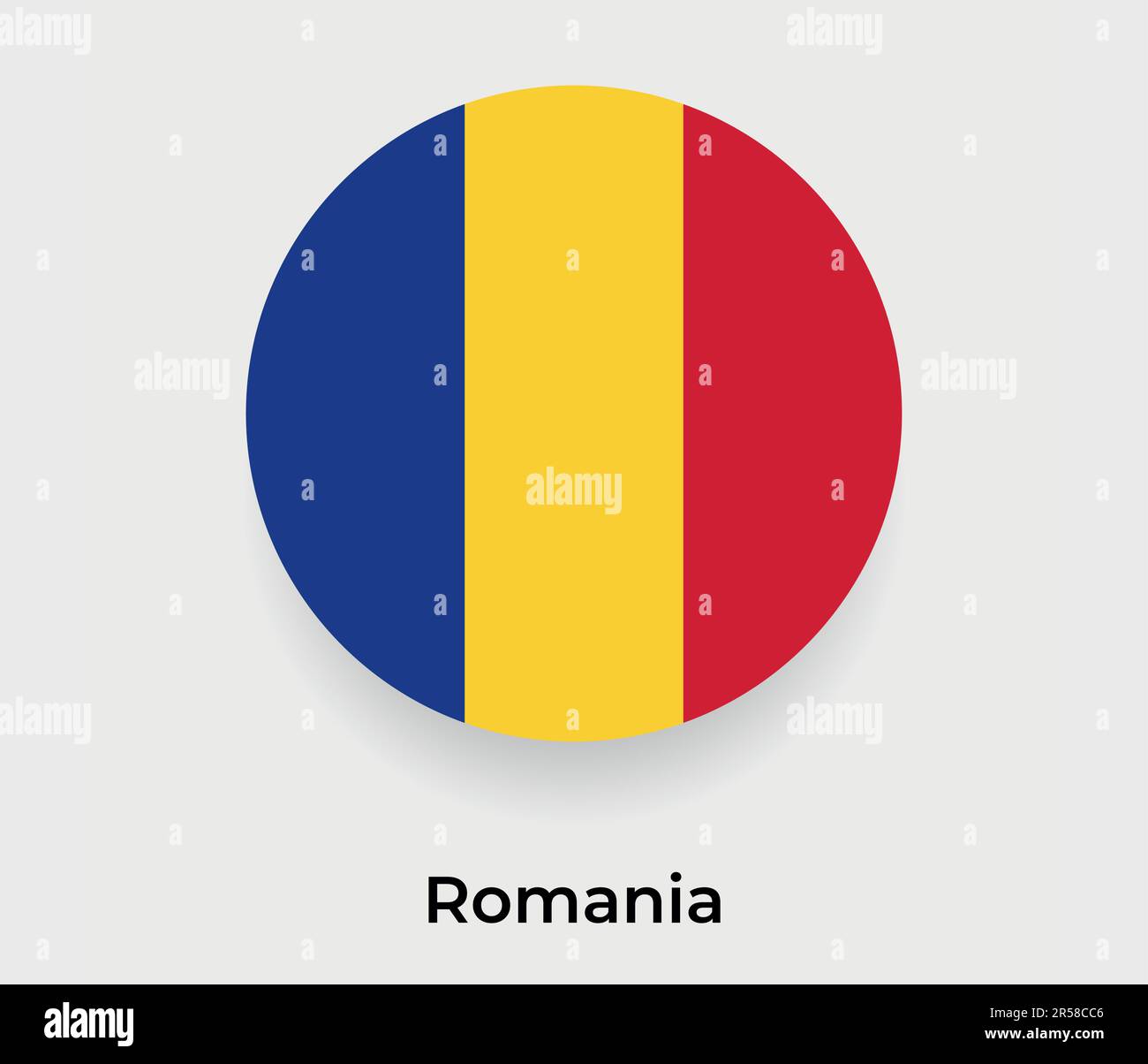 Romania flag bubble circle round shape icon vector illustration Stock ...