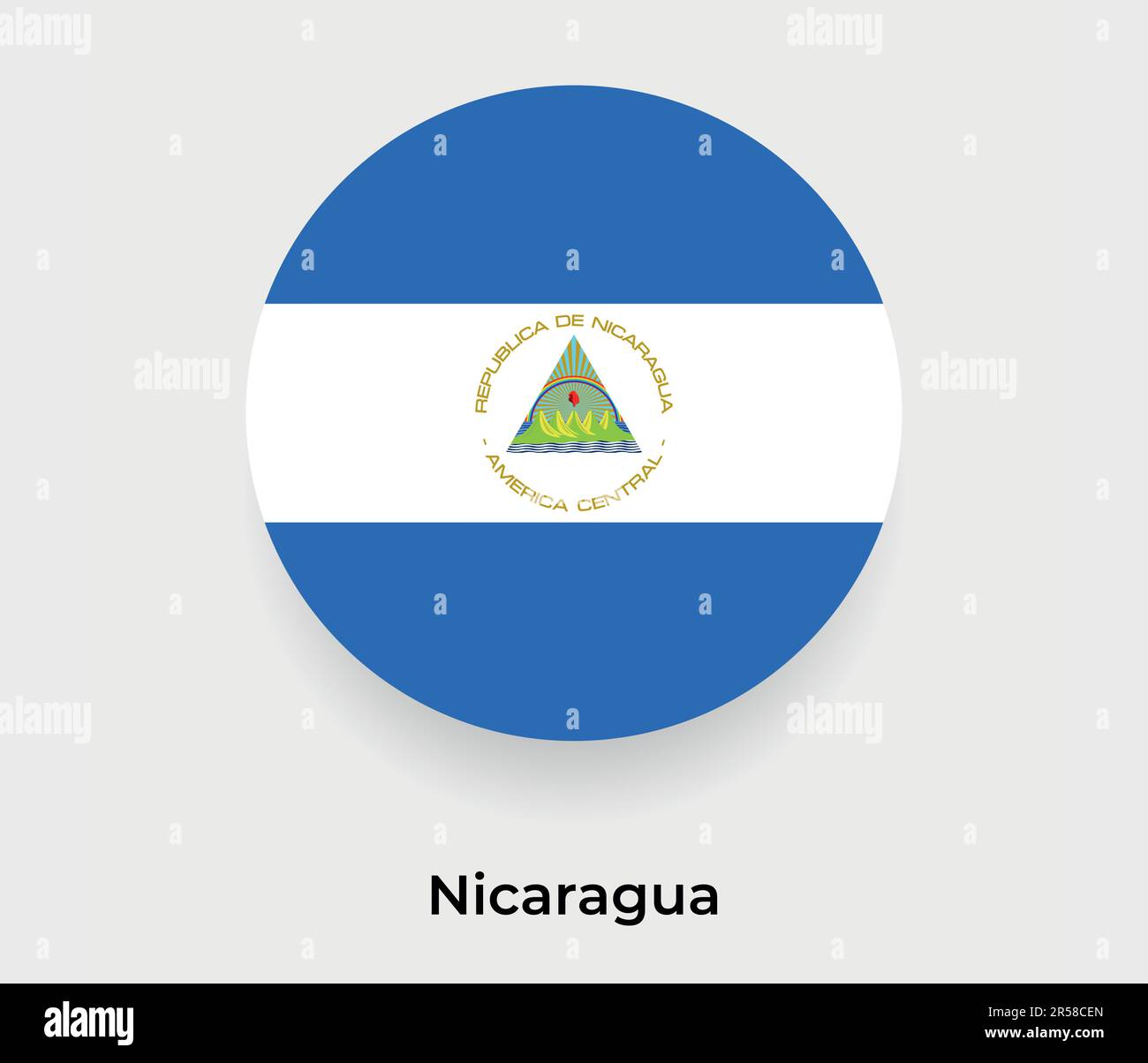 Nicaragua flag bubble circle round shape icon vector illustration Stock ...