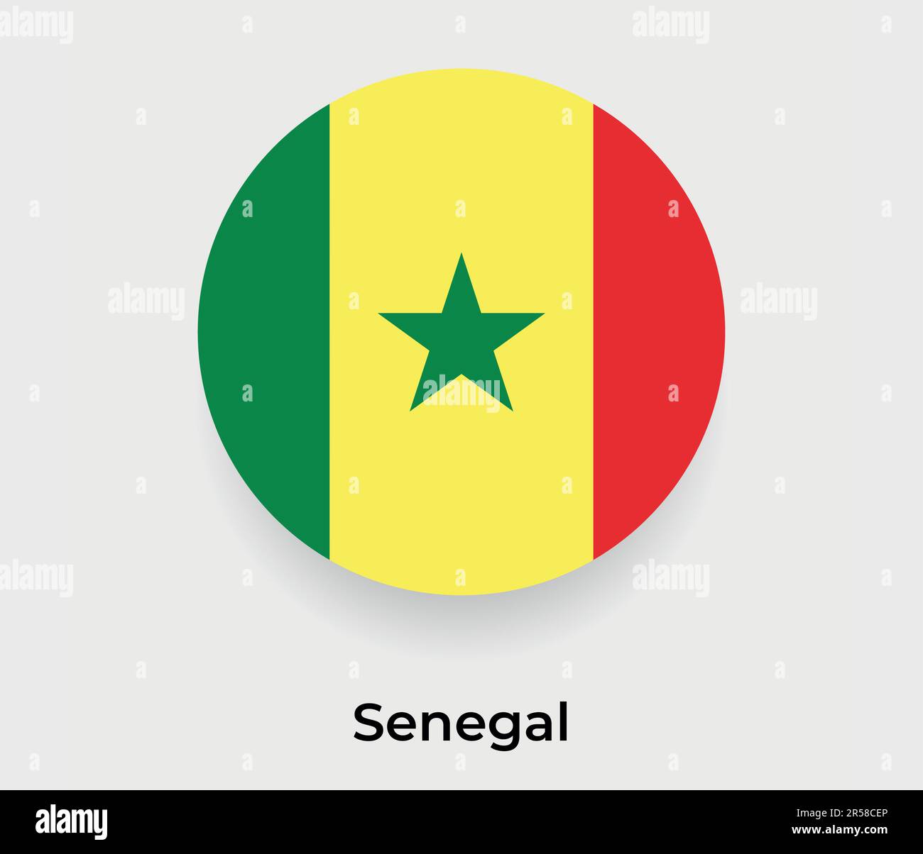 Senegal Flag Bubble Circle Round Shape Icon Vector Illustration Stock