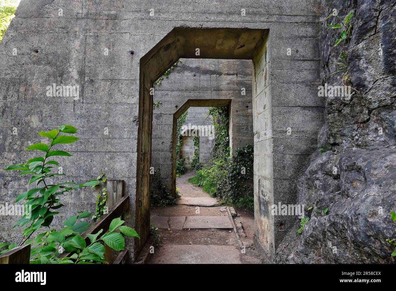 Abandoned Old East Buxton Lime Kiln located on the Monsal Trail in the ...