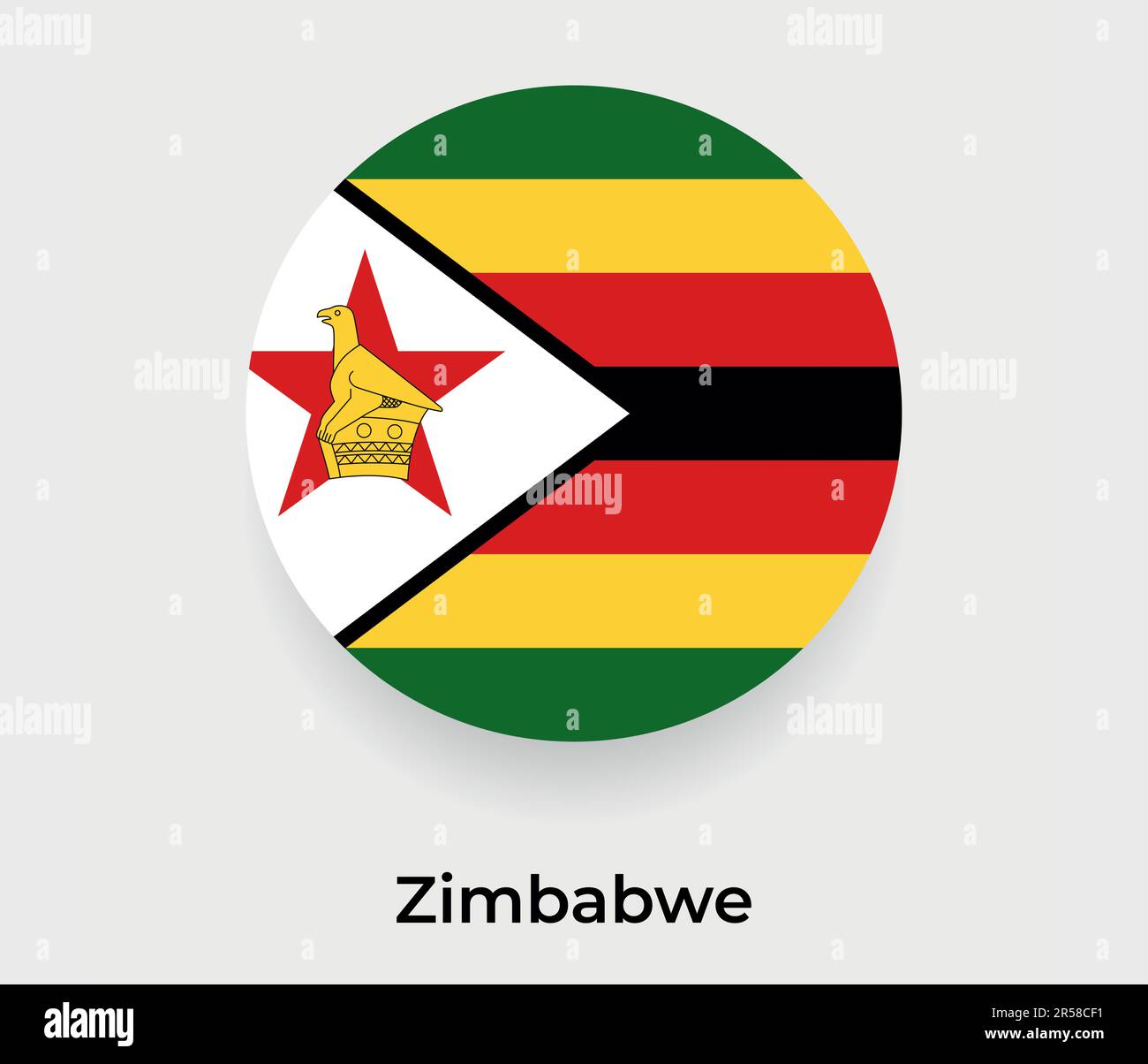 Zimbabwe Flag Bubble Circle Round Shape Icon Vector Illustration Stock