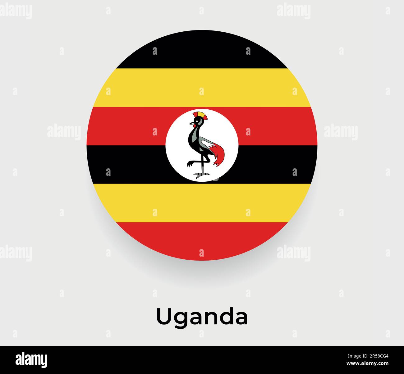 Uganda flag bubble circle round shape icon vector illustration Stock ...