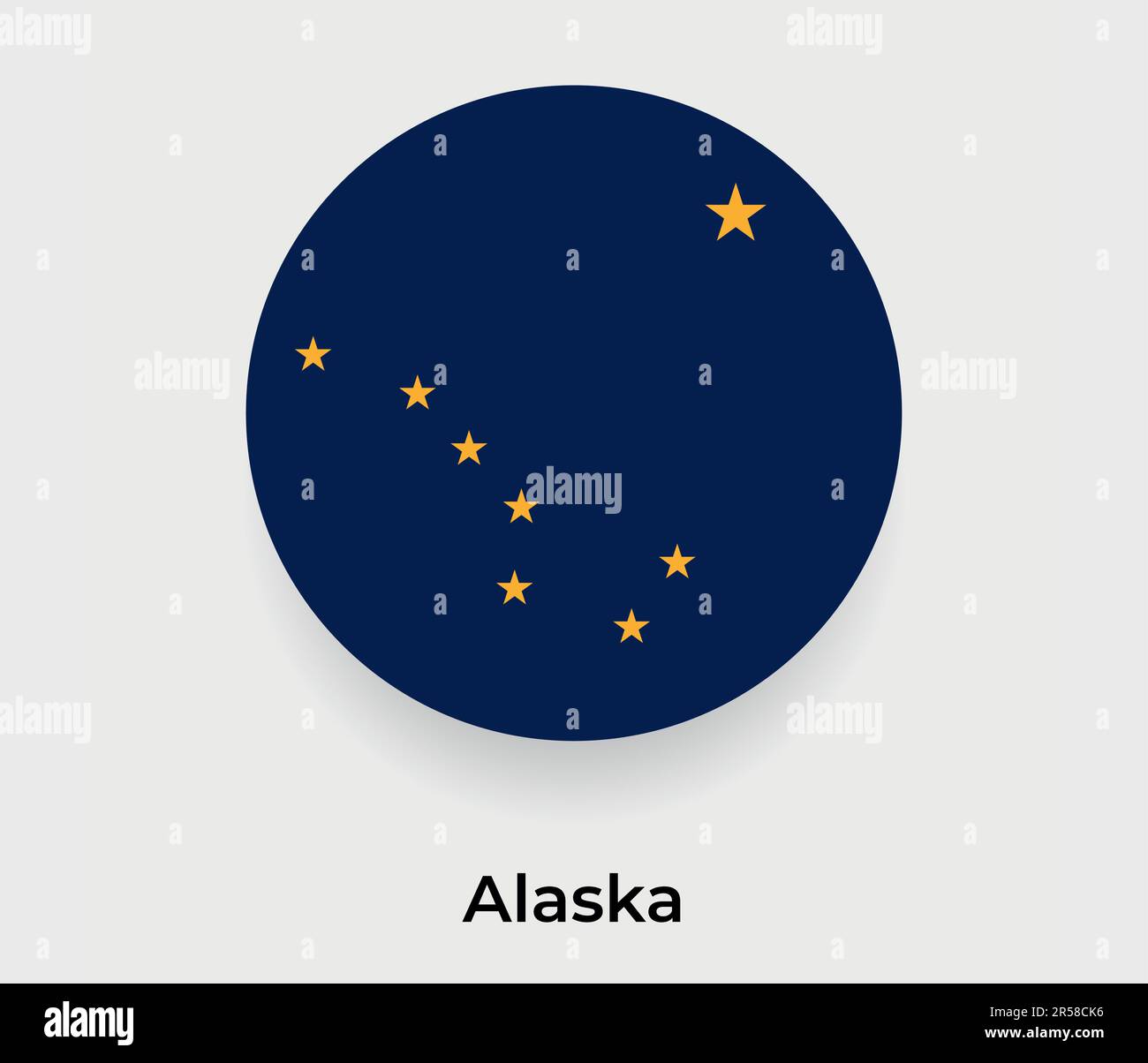 Alaska flag bubble circle round shape icon vector illustration Stock ...