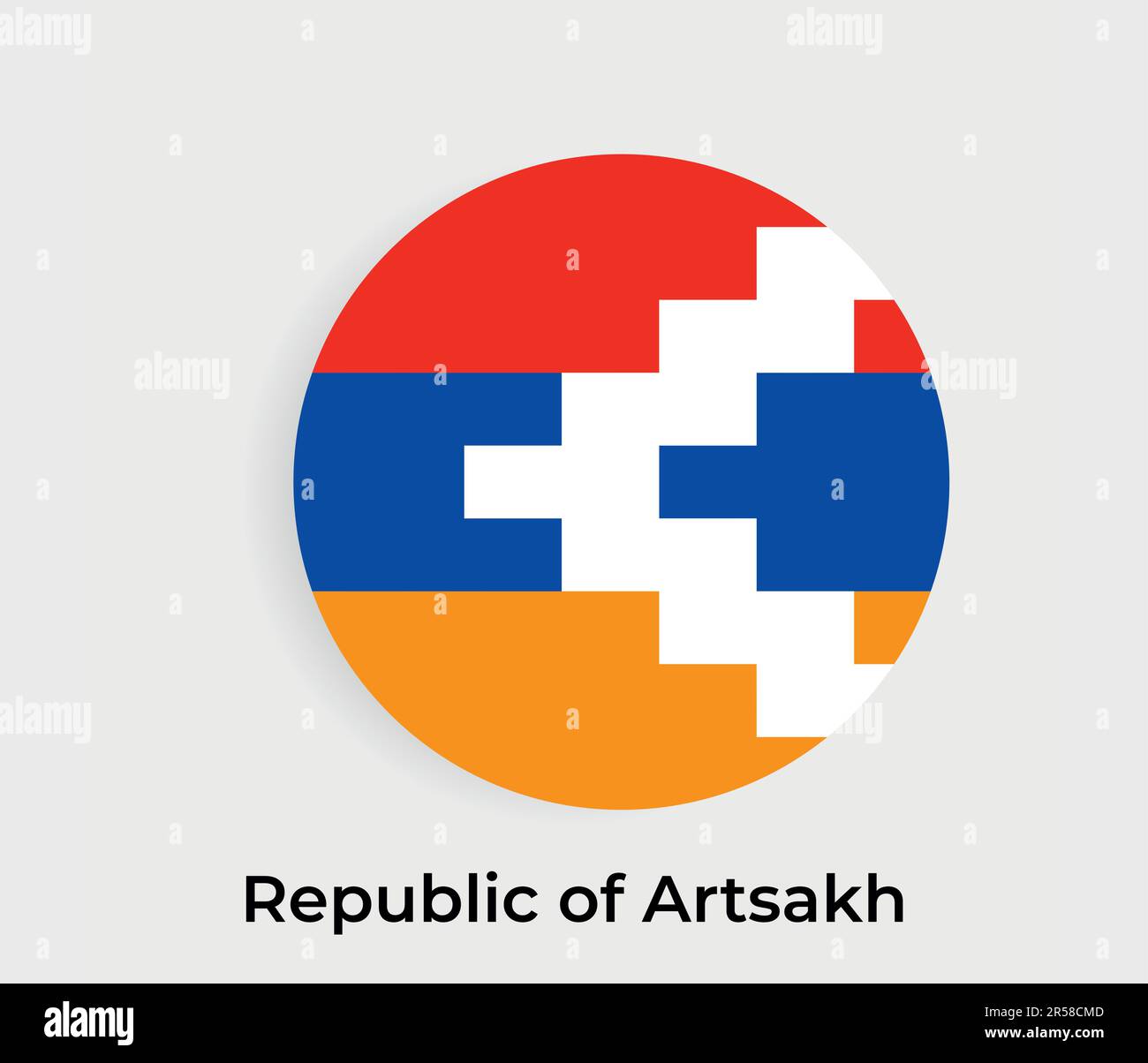 Republic of Artsakh flag bubble circle round shape icon vector illustration Stock Vector Image ...