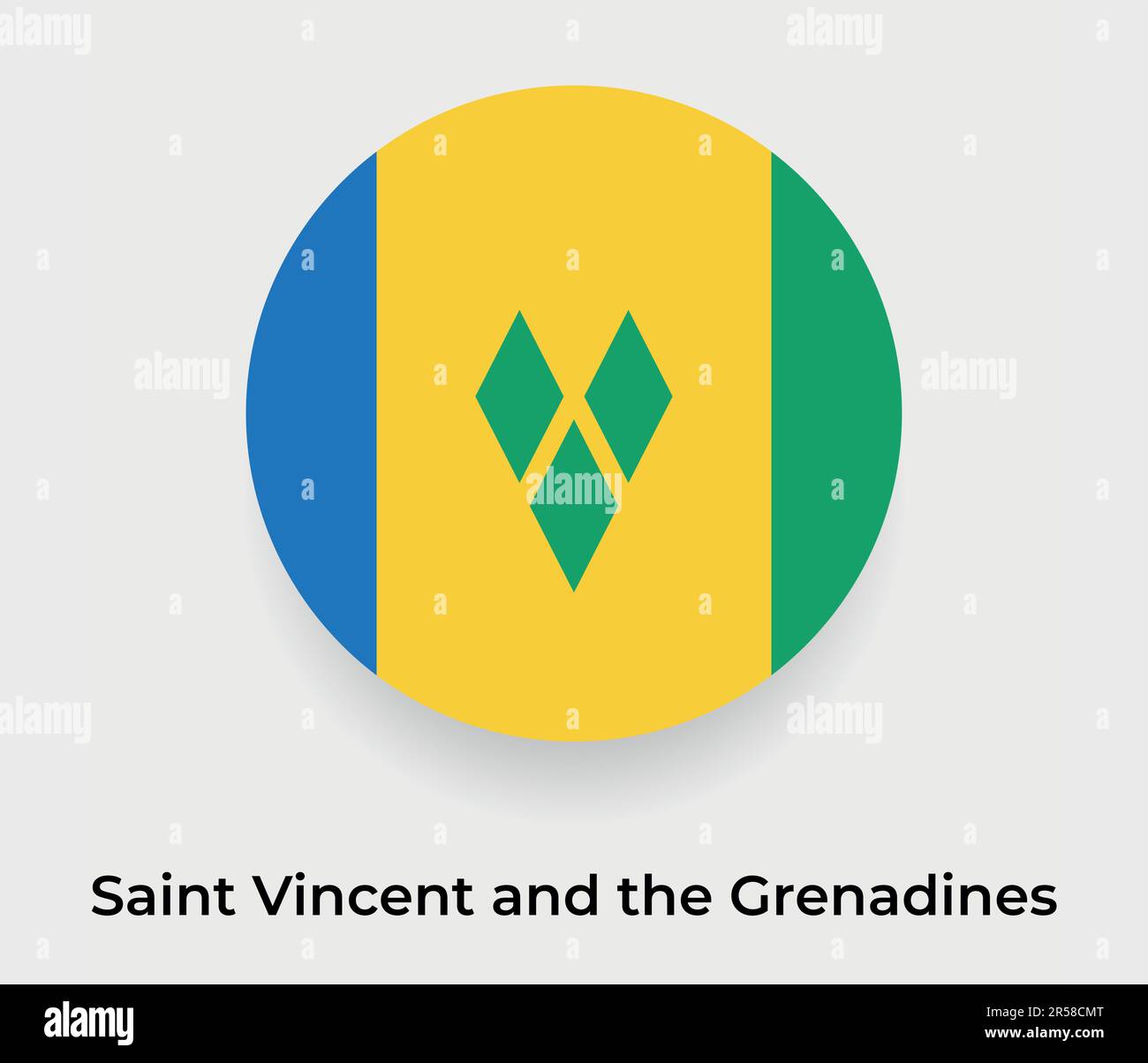 Saint Vincent And The Grenadines Flag Bubble Circle Round Shape Icon