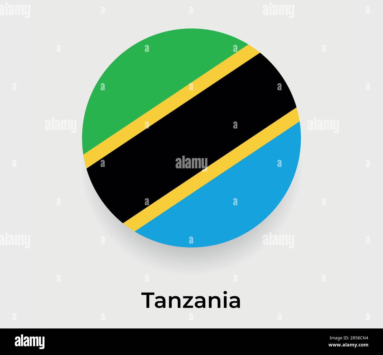 Tanzania Flag Bubble Circle Round Shape Icon Vector Illustration Stock